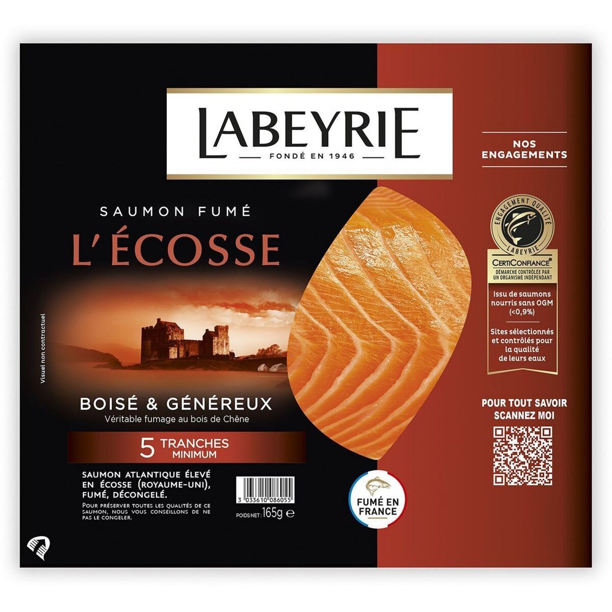 LABEYRIE Saumon fumée D'Écosse 5 tranches 165g pas cher - Auchan.fr