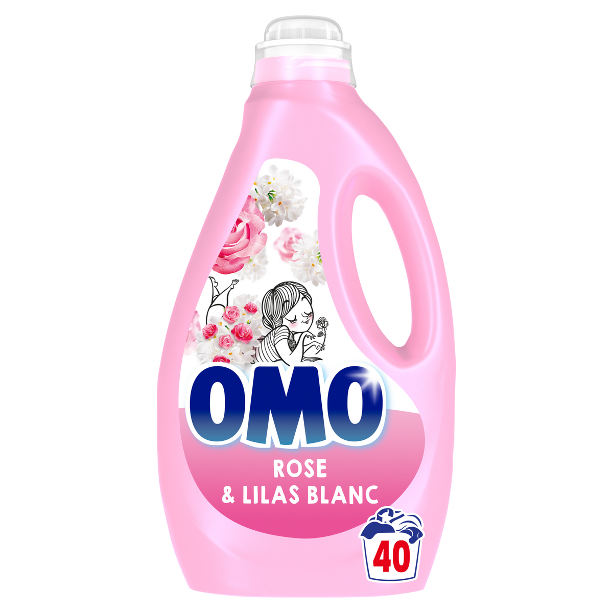 OMO Lessive liquide rose et lilas blanc 40 lavages 1.8l pas cher ...
