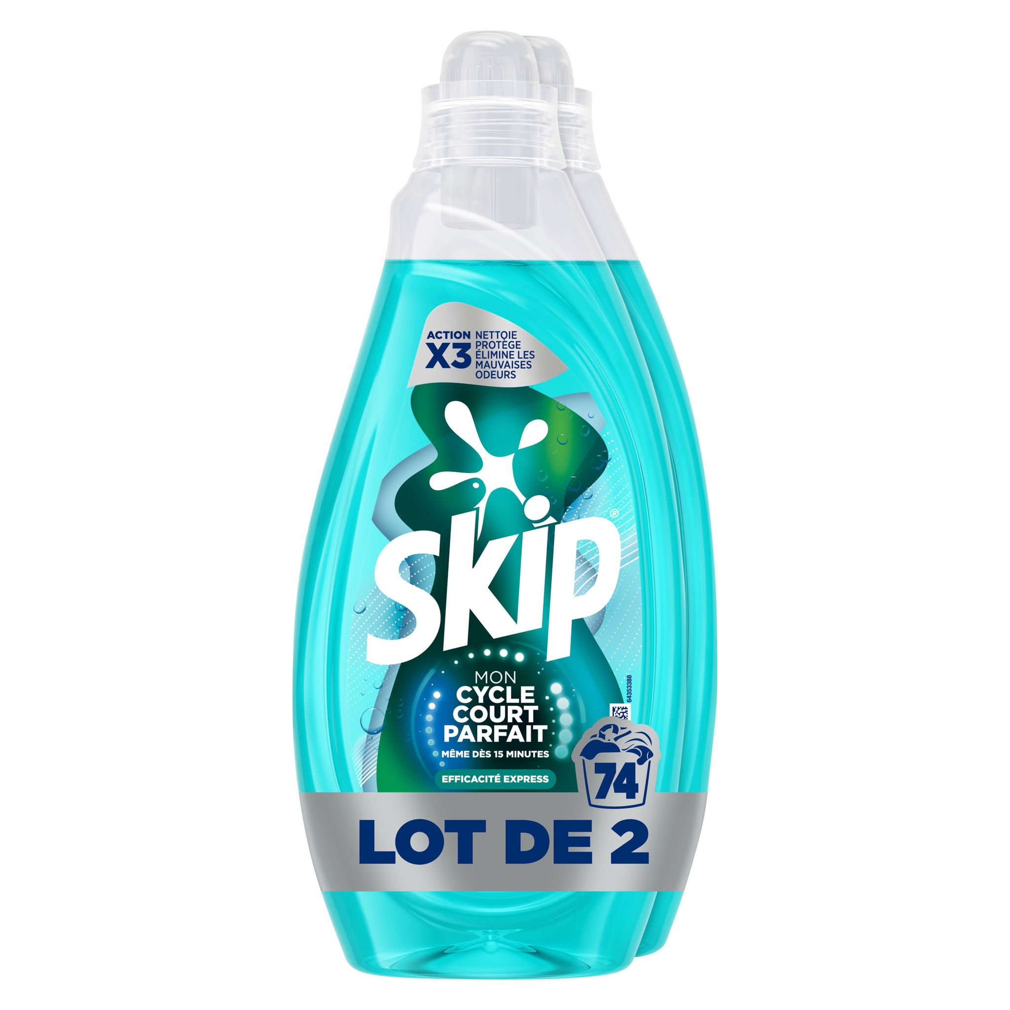 SKIP Lessive liquide mon cycle court parfait efficacité express 74 ...
