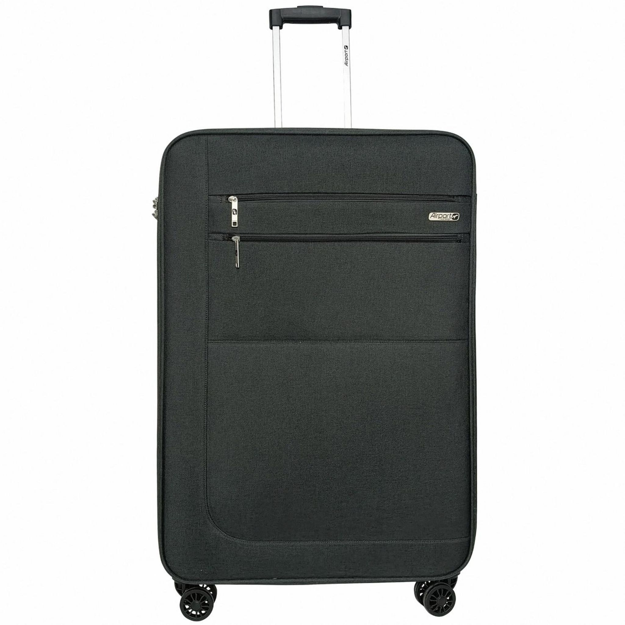 AIRPORT Valise souple polyester noir - 8 roues - 75x45x25cm - Highway ...