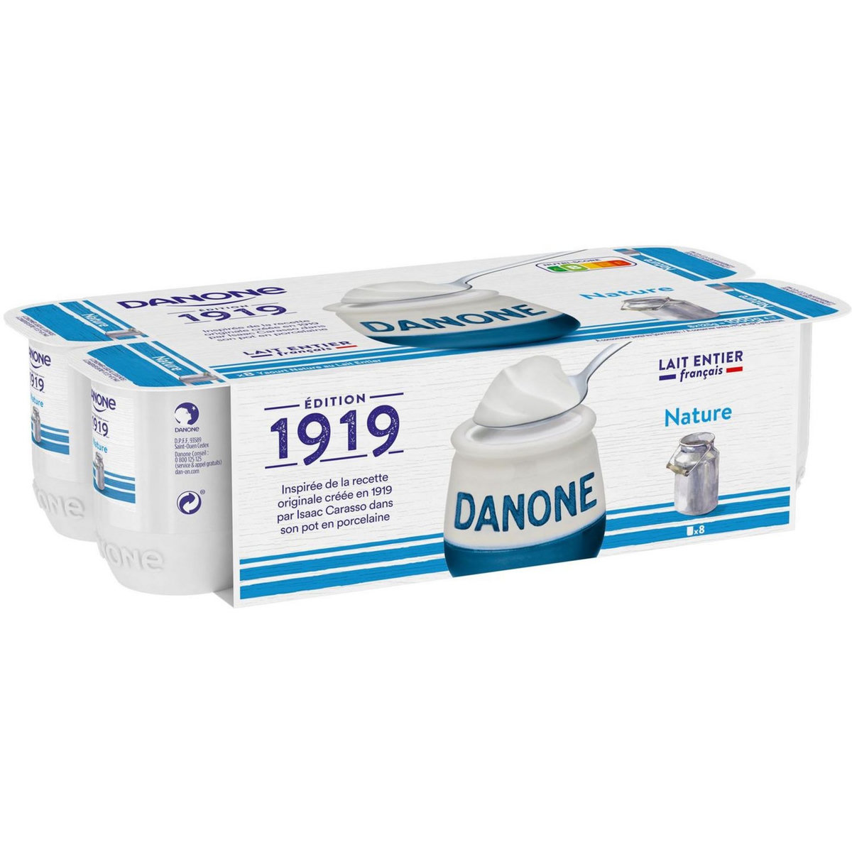 DANONE Yaourt nature 8x125g pas cher - Auchan.fr