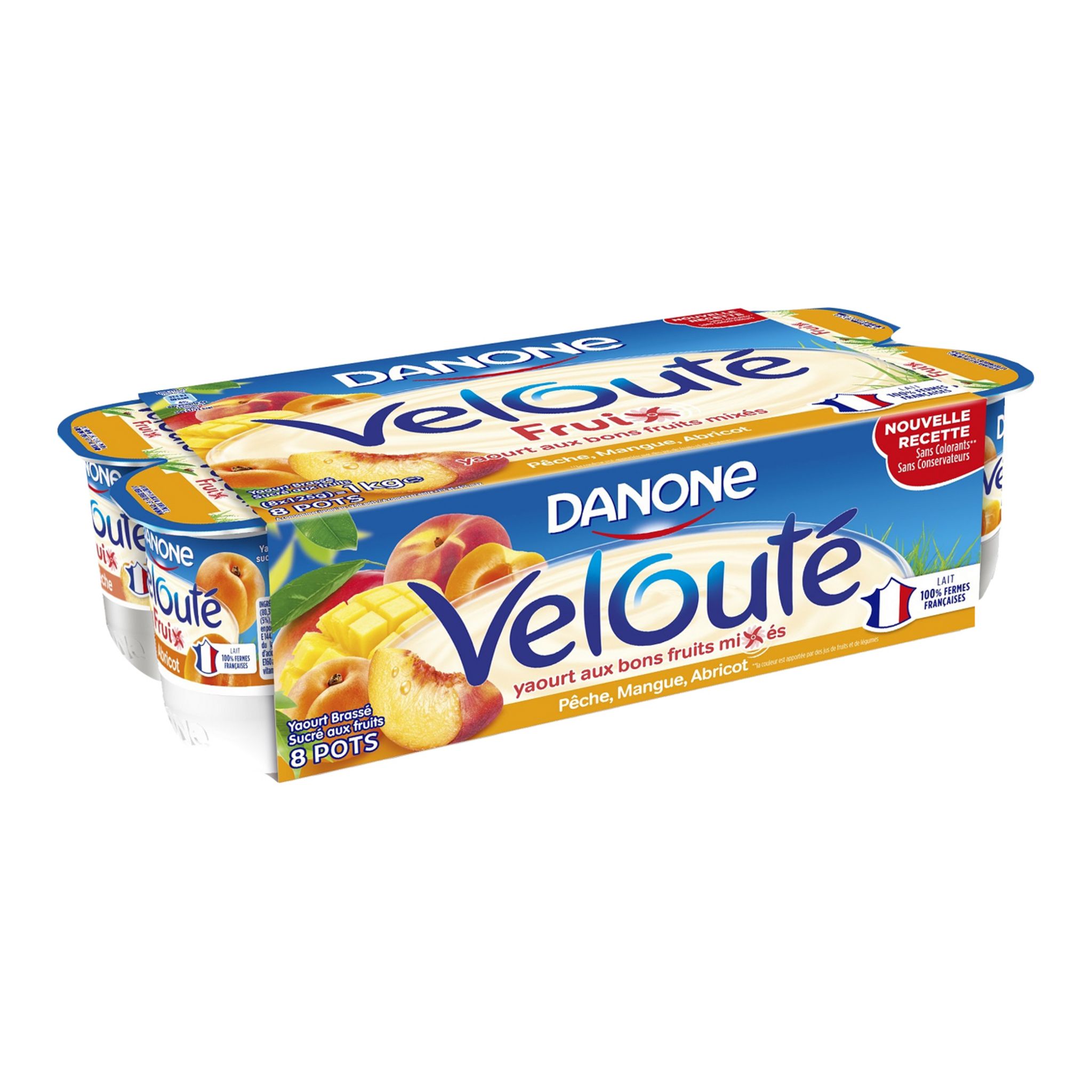 DANONE Yaourt brassé et mixé aux fruits jaunes 8x125g 8x125g pas cher - Auchan.fr
