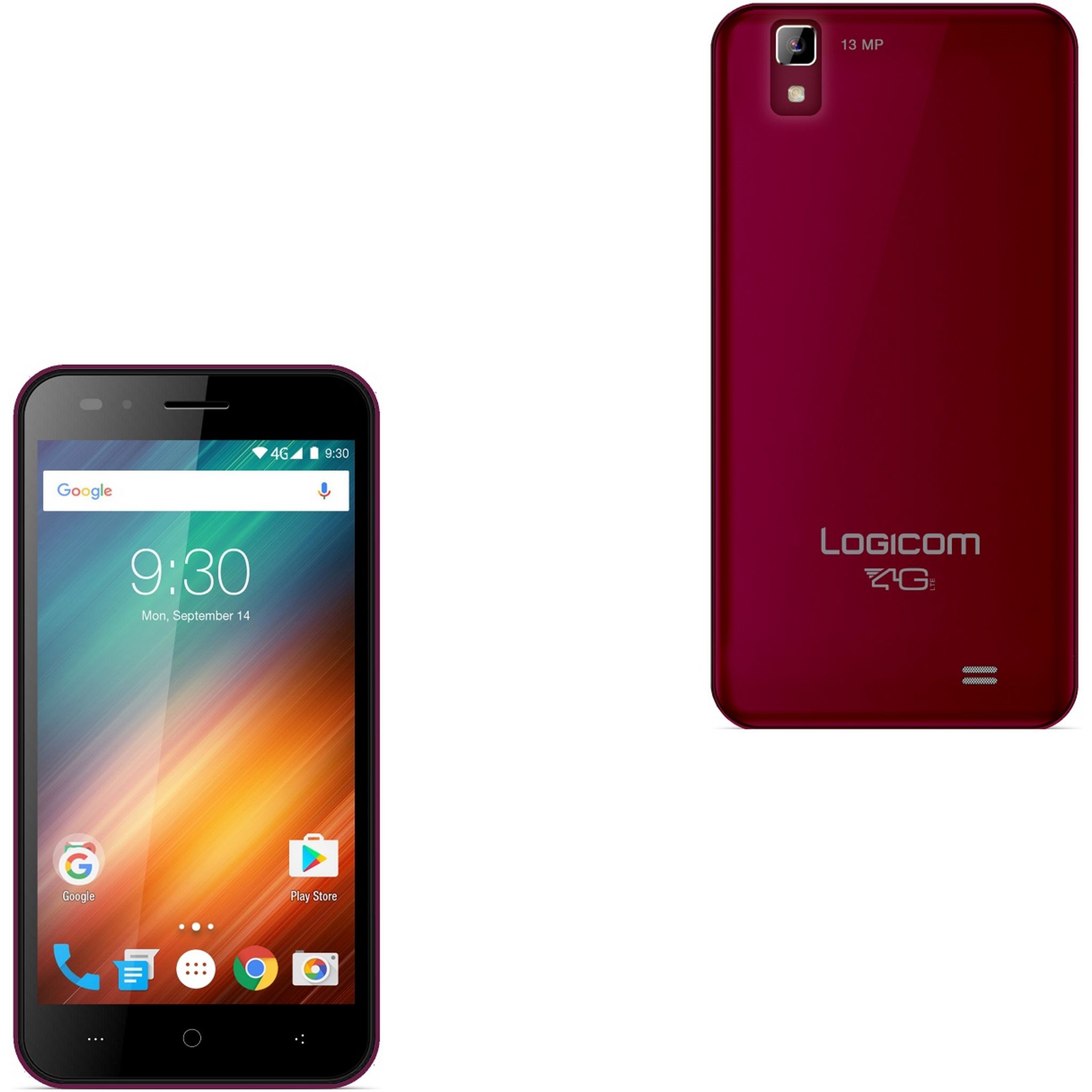 LOGICOM Smartphone - L-ITE 506R HD - Bordeaux - Double sim pas cher ...