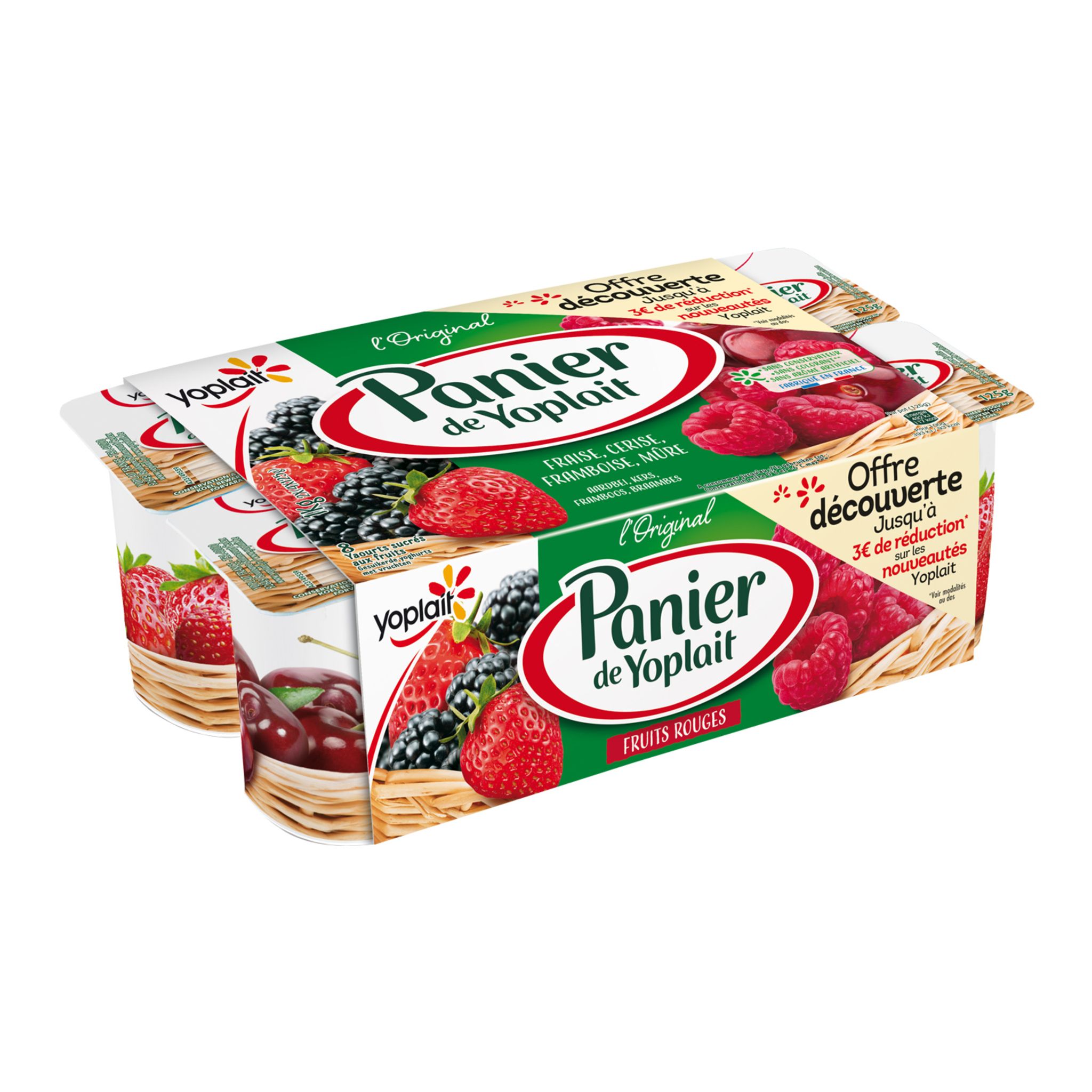 PANIER DE YOPLAIT Panier de Yoplait fruits rouges 8x125g offre ...