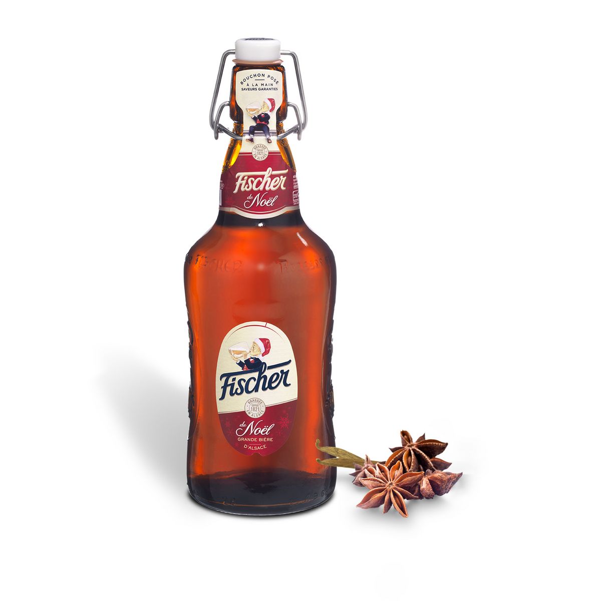 FISCHER Bière de Noël ambrée basse fermentation 6% 65cl pas cher ...