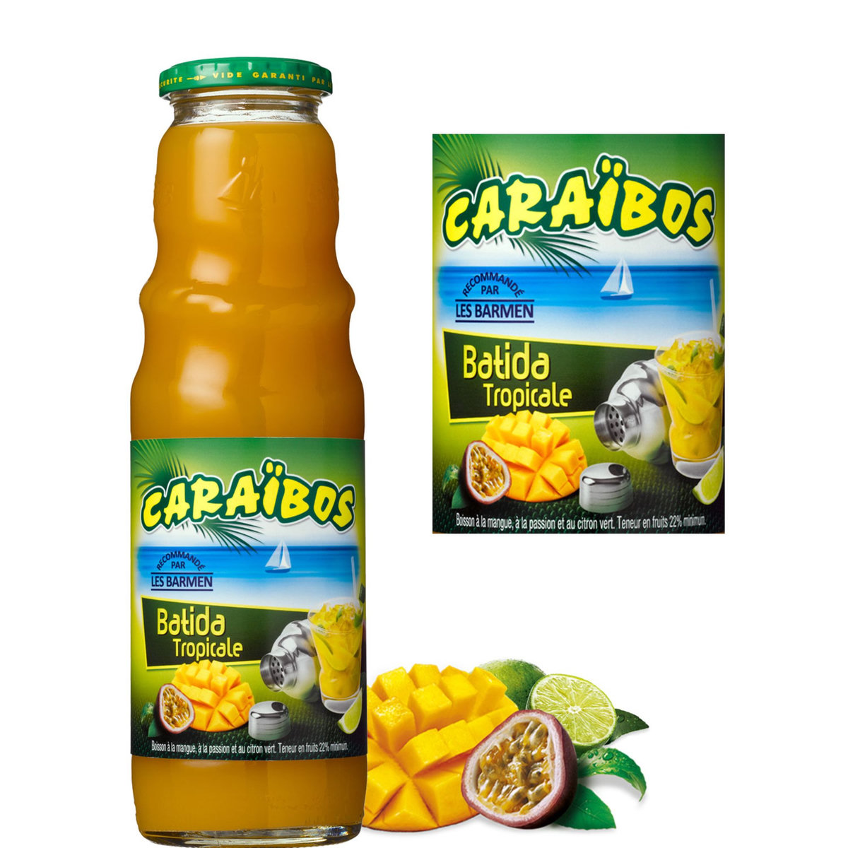 CARAIBOS Cocktail sans alcool batida tropicale 75cl pas cher - Auchan.fr