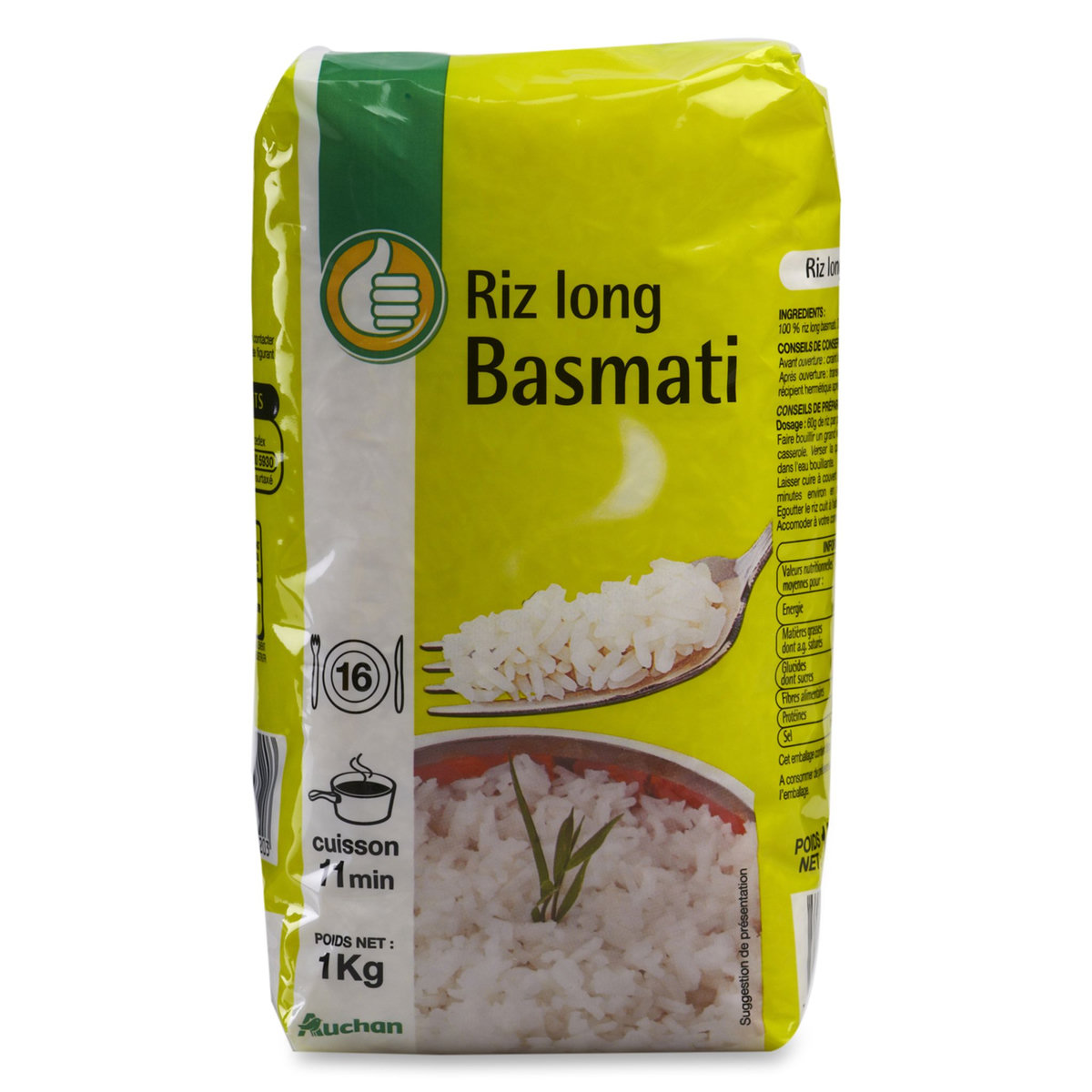 POUCE Pouce riz basmati sachet 1kg pas cher - Auchan.fr