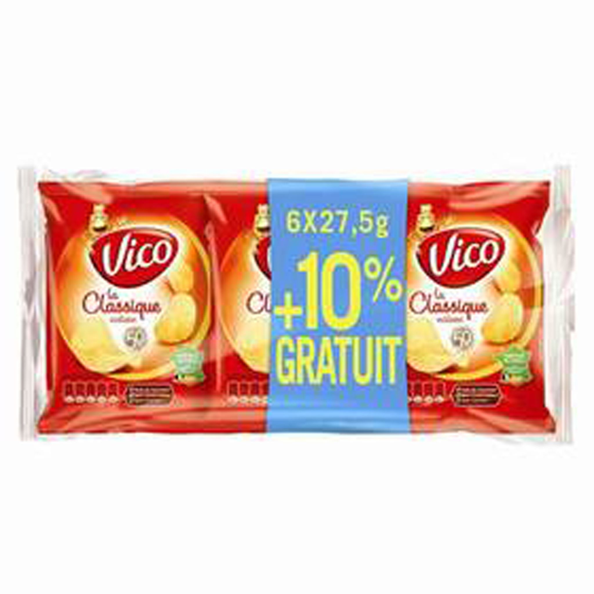 VICO Vico chips la classique nature 6x27,5g +10%offert pas cher - Auchan.fr
