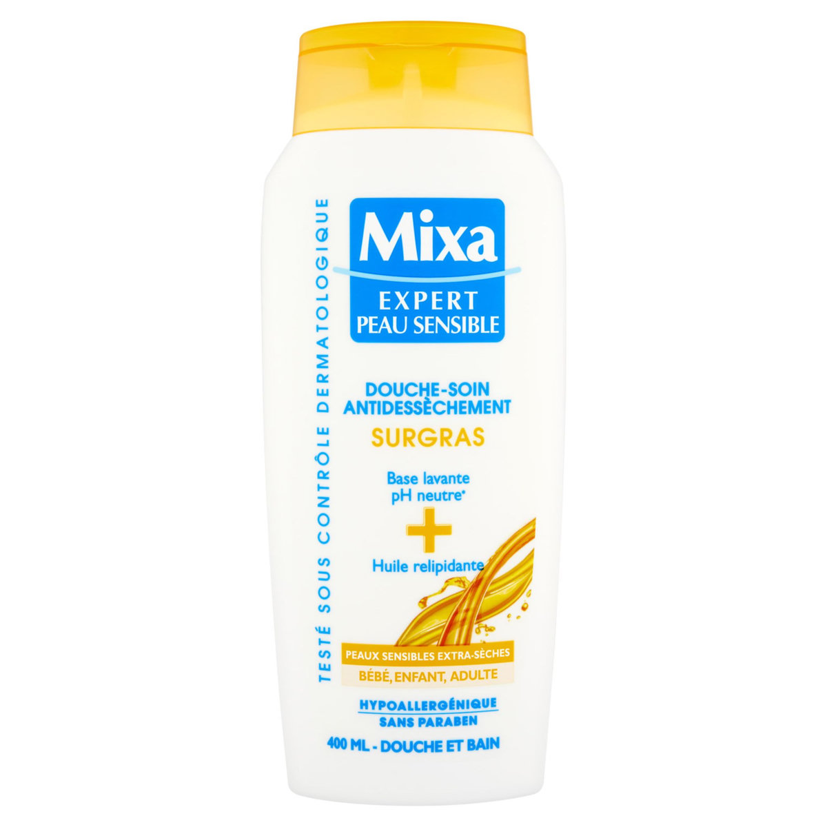 MIXA Mixa gel douche expert peau sensible soin surgras 400ml pas cher ...
