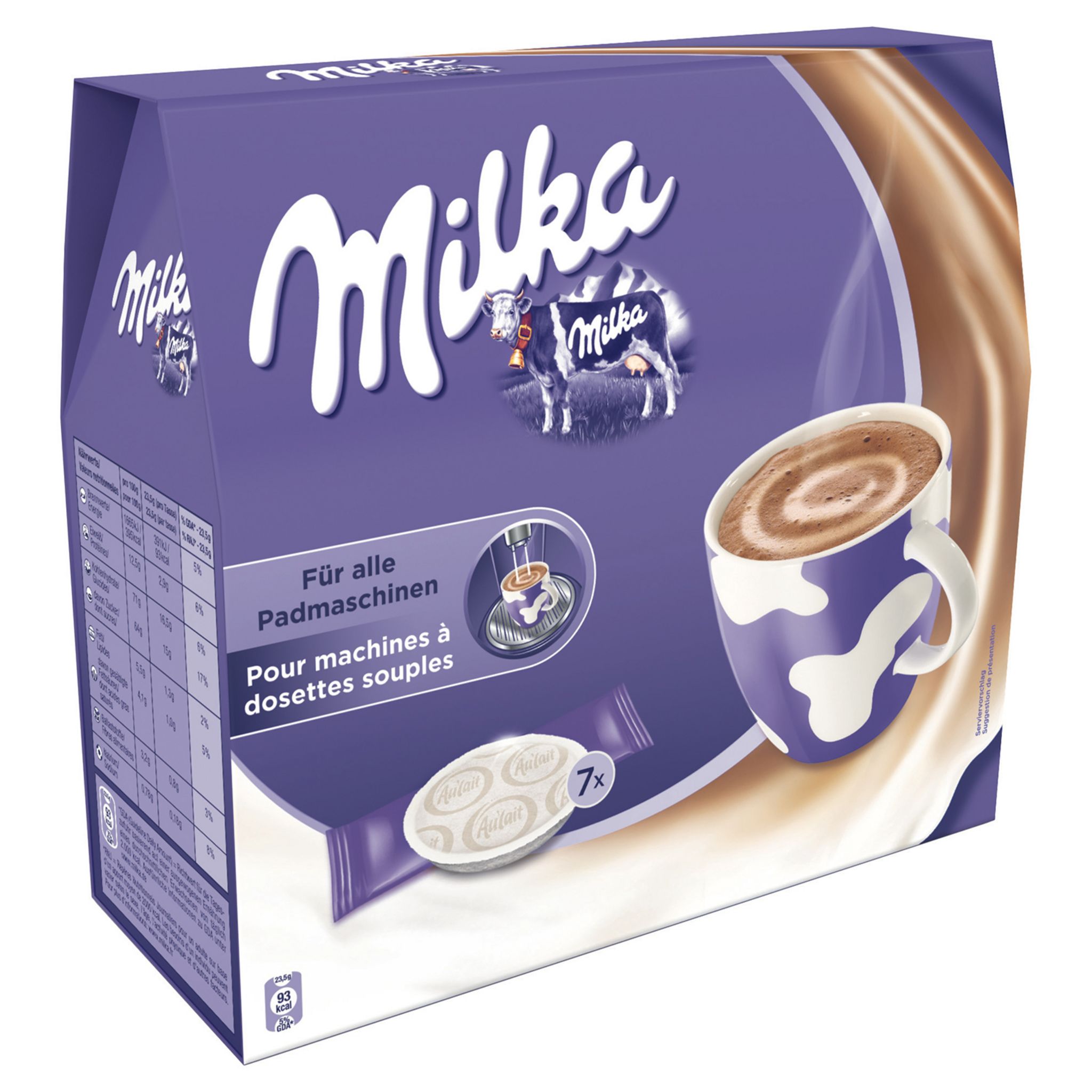 MILKA Dosette de chocolat au lait 7 dosettes 164.5 pas cher - Auchan.fr