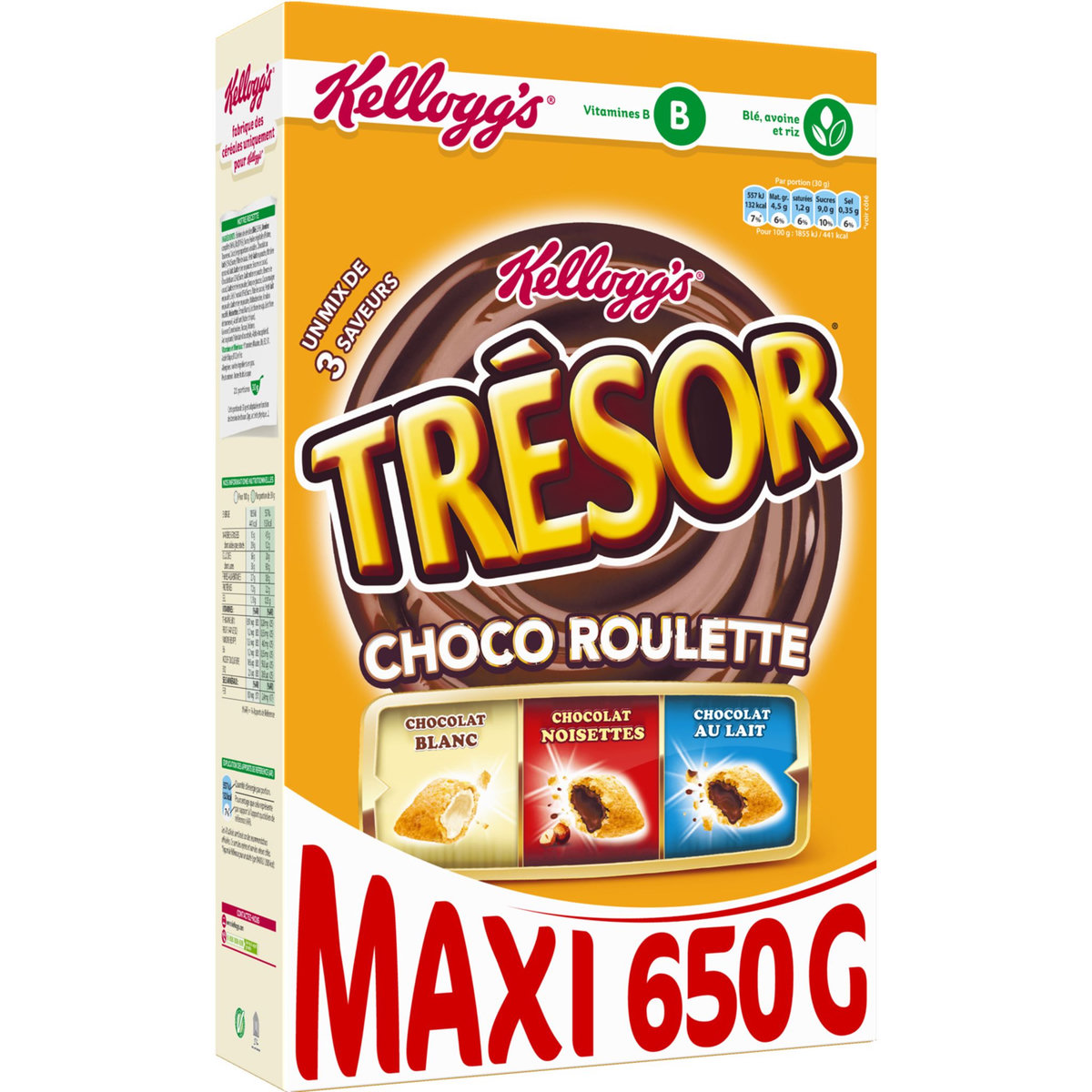 KELLOGG'S Kellogg's trésor choco roulette 650g pas cher - Auchan.fr
