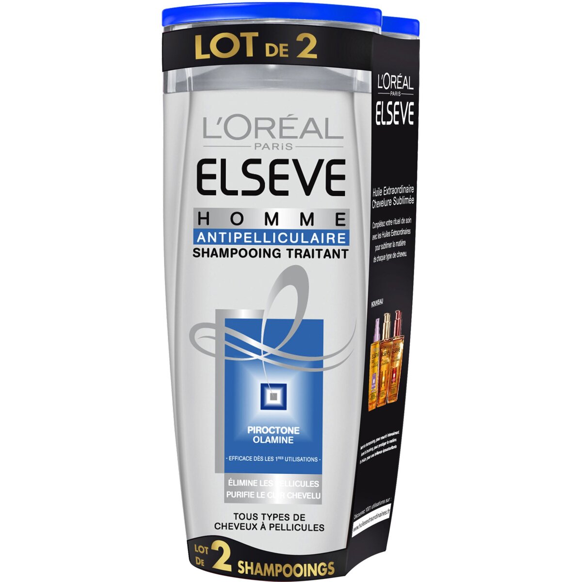 L'OREAL ELSEVE L'Oréal Elsève shampooing homme antipelliculaire 2x250ml ...