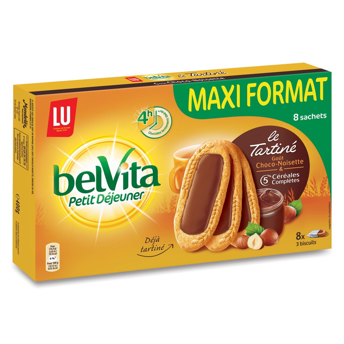 BELVITA Lu Belvita la tartine chocolat noisettes 400g maxi format pas ...