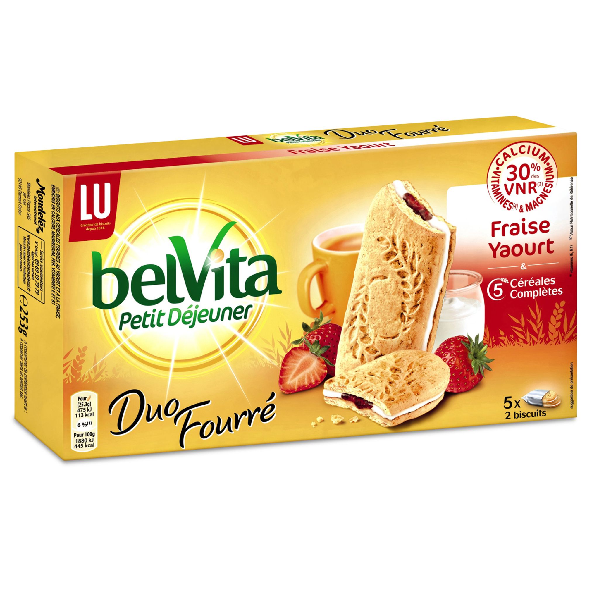 BELVITA Belvita duo fourré fraise yaourt 253g pas cher - Auchan.fr