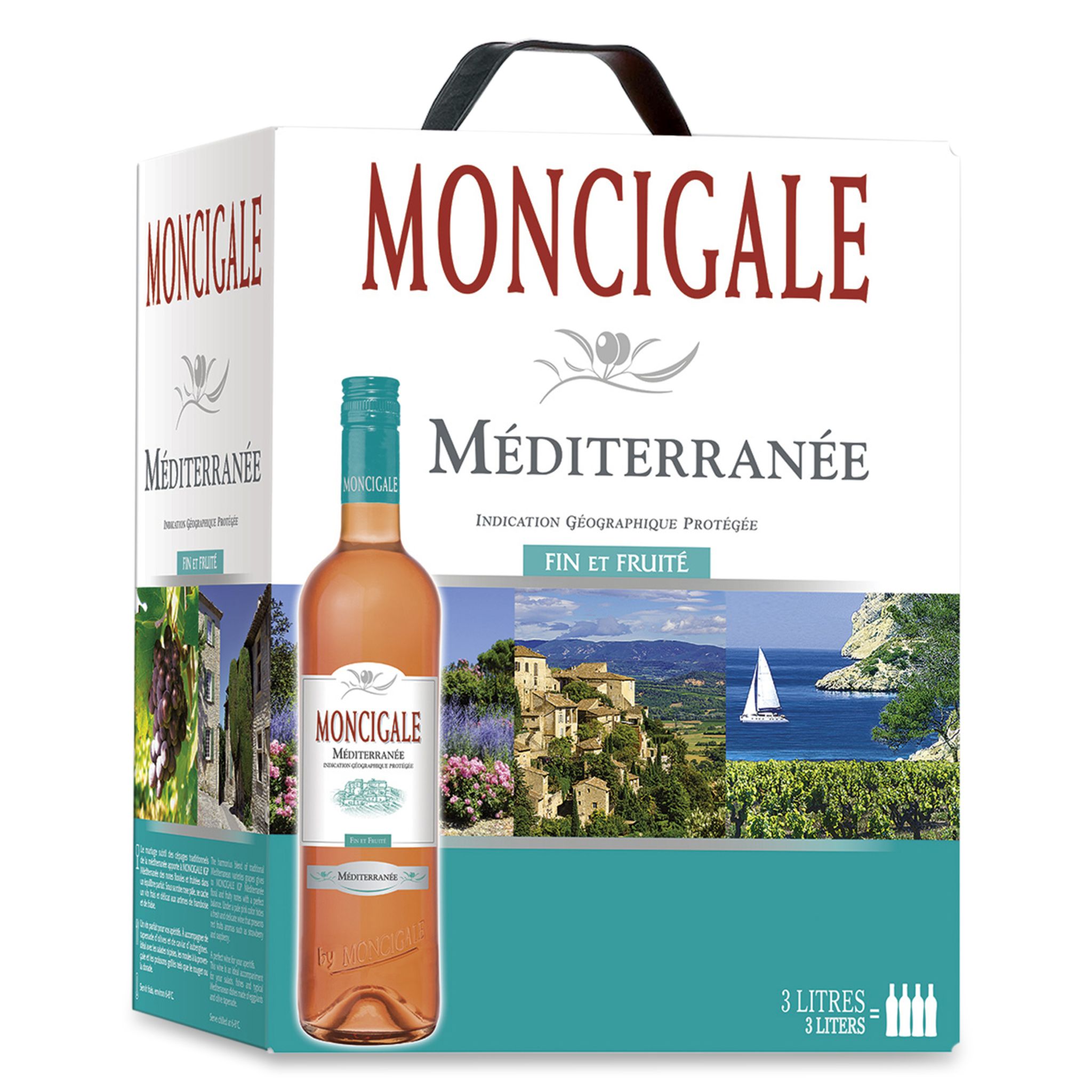 IGP méditerrannée Moncigale rosé 3l pas cher - Auchan.fr