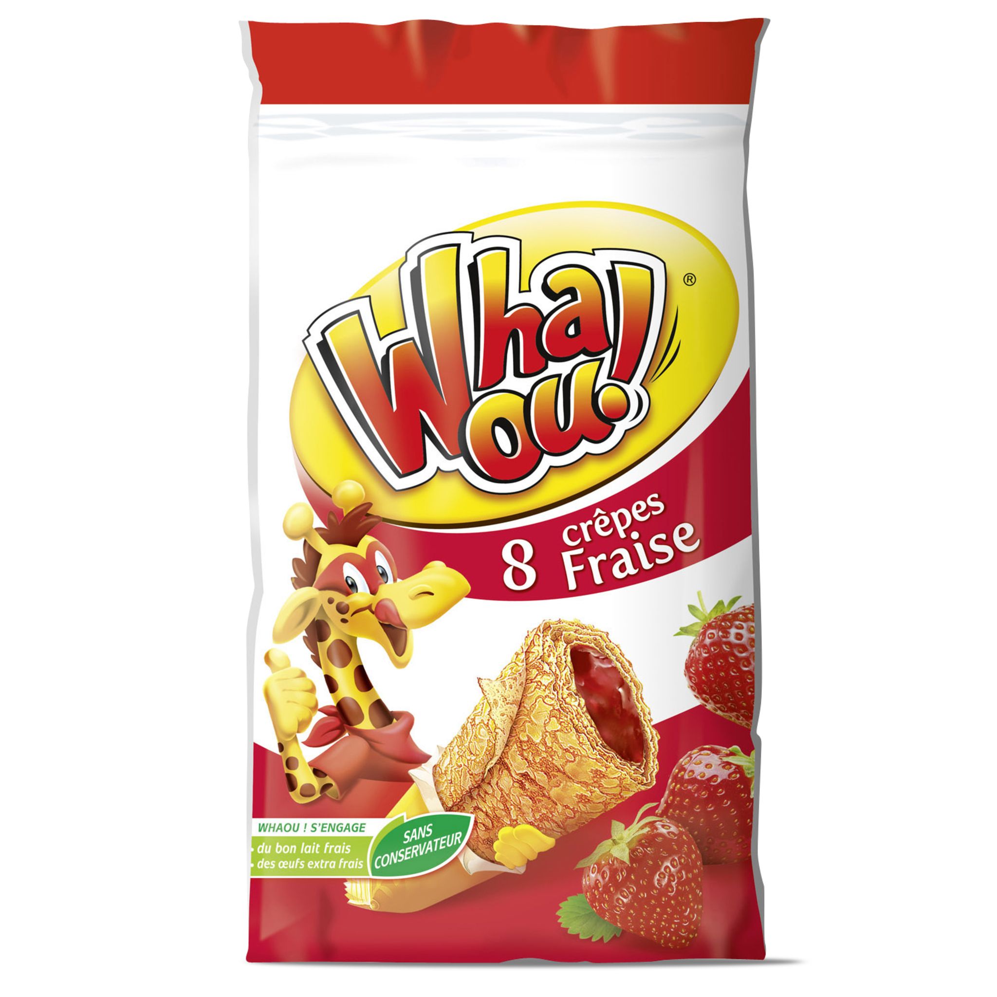 WHAOU Whaou crêpes fourrées fraise x8 - 256g pas cher - Auchan.fr