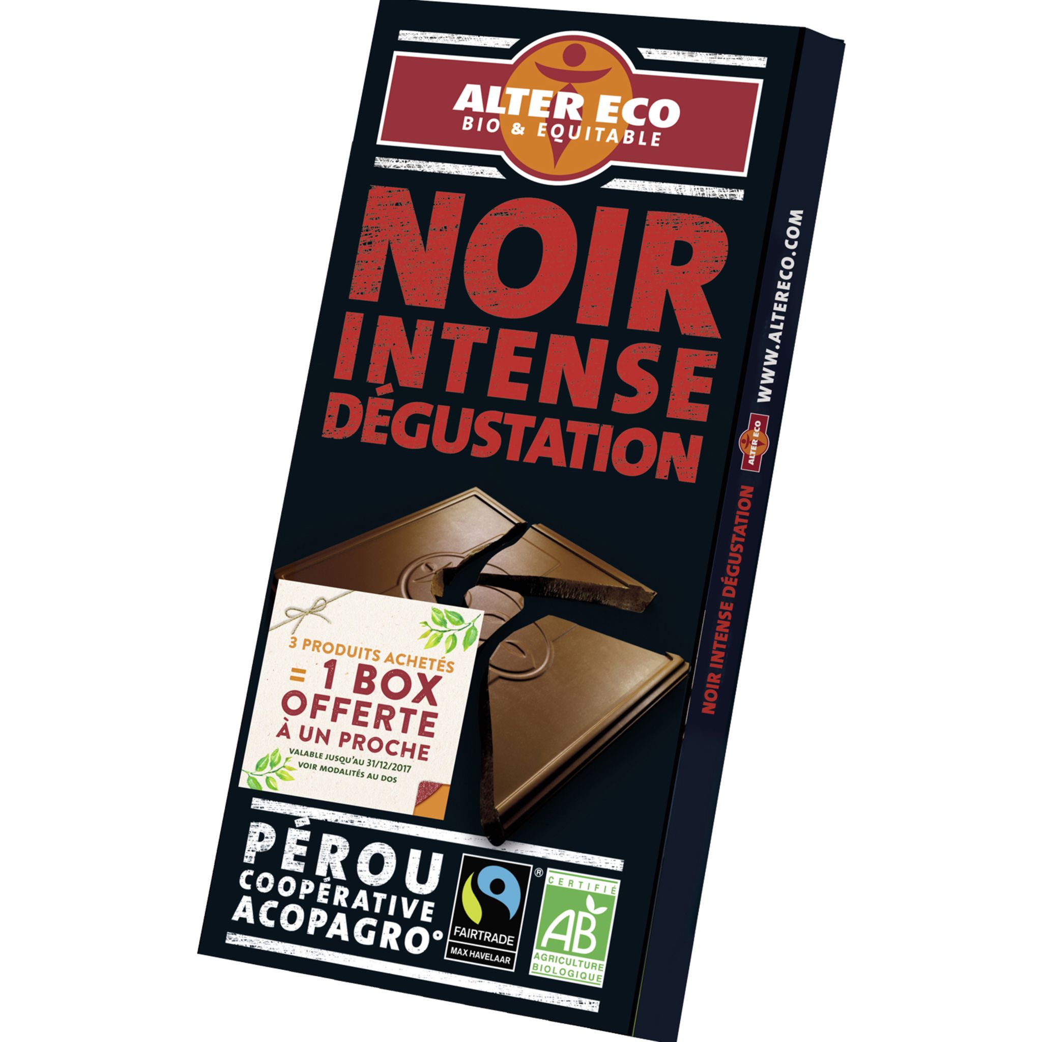 ALTER ECO Alter Eco bio équitable chocolat noir intense 100g promo pas ...