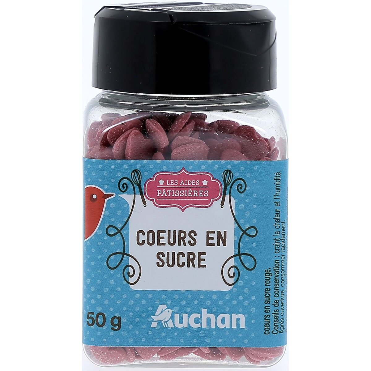 AUCHAN Auchan coeurs sucre rouge 50g pas cher - Auchan.fr