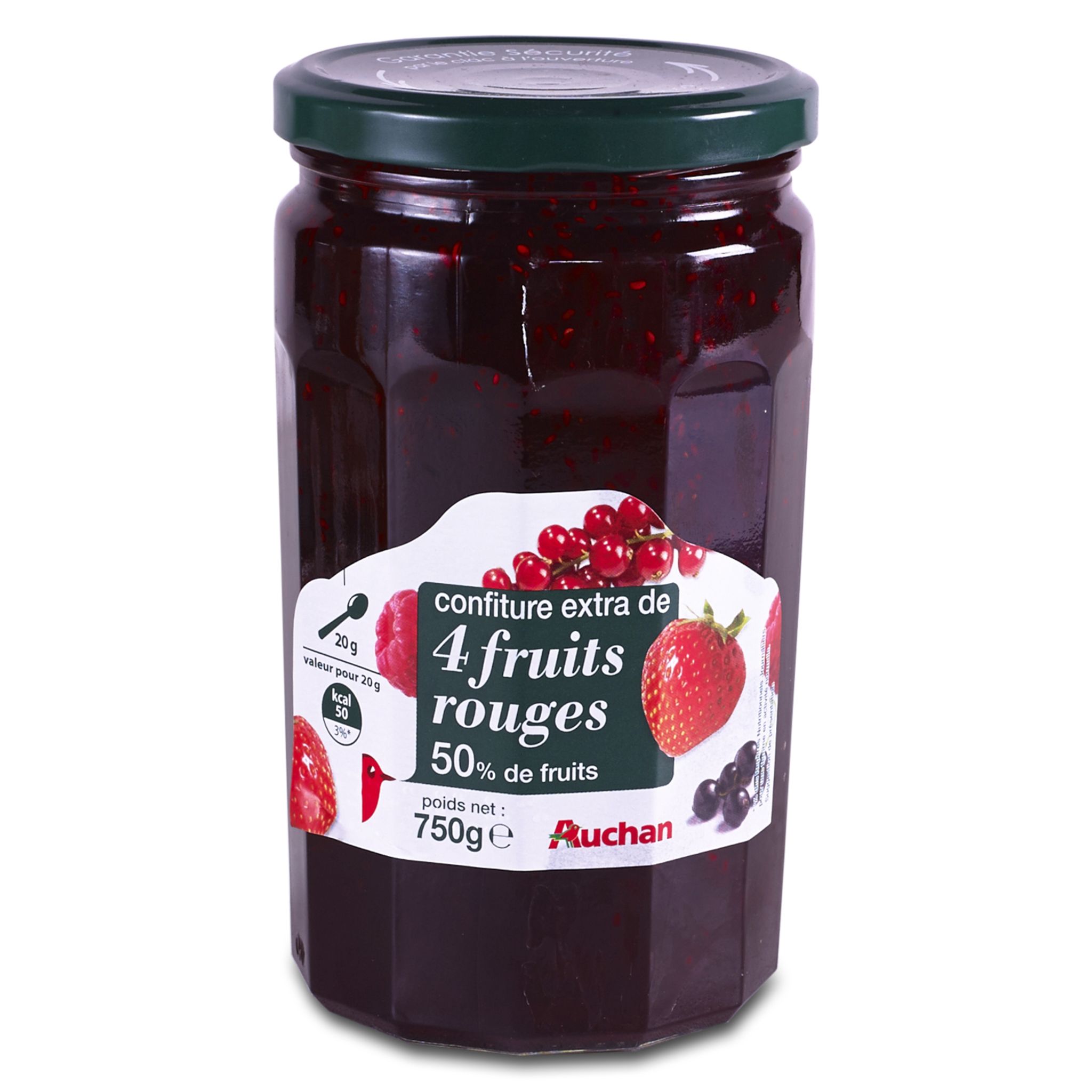 AUCHAN Auchan confiture 4 fruits rouges 750g pas cher - Auchan.fr