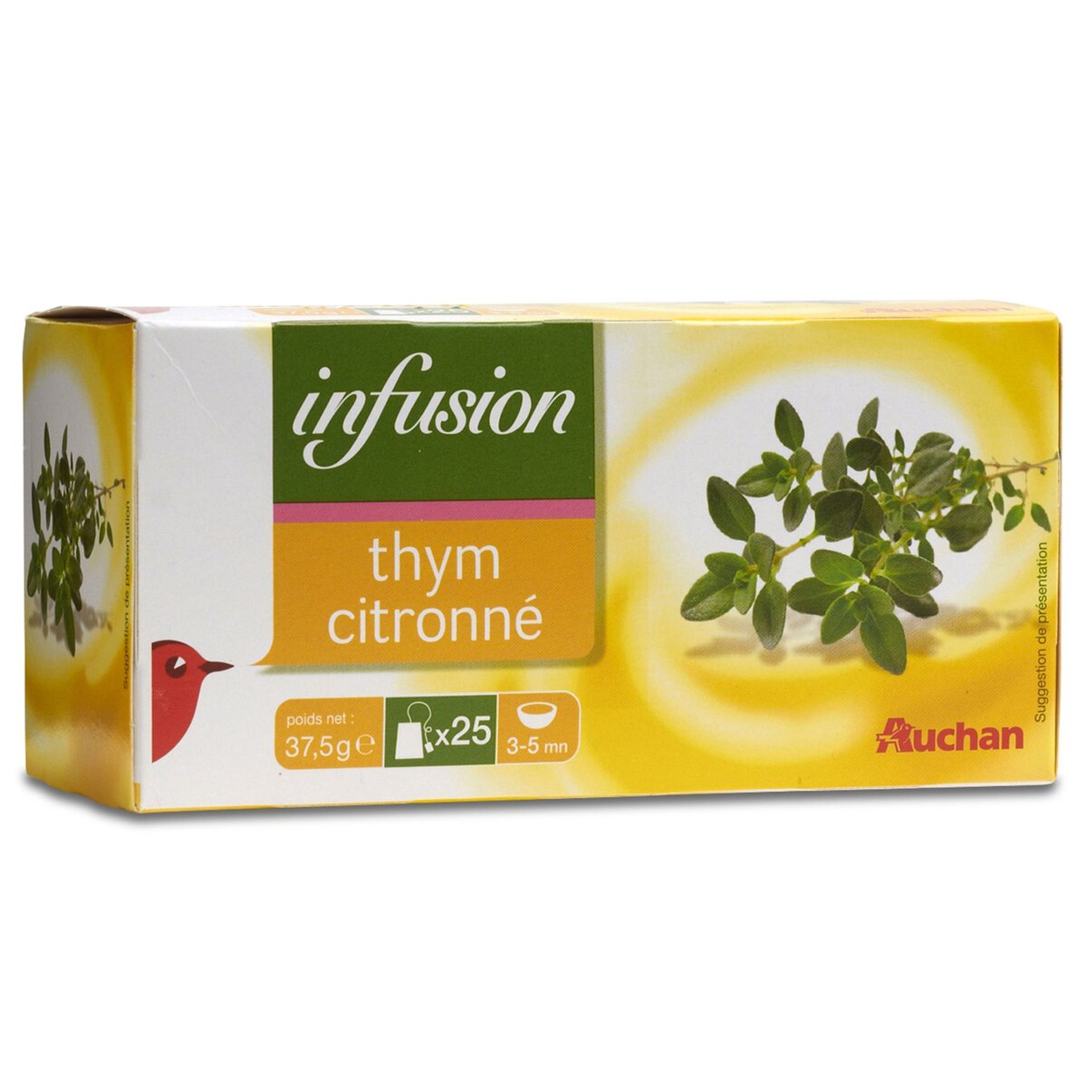 AUCHAN Auchan infusion thym citronné 25 sachets 37,5g pas cher - Auchan.fr