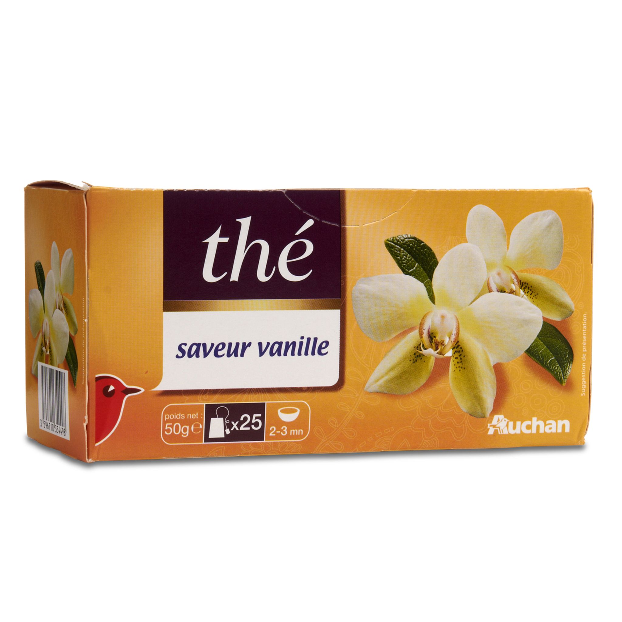 AUCHAN Auchan Thé saveur vanille 25 sachets 50g 25 sachets 50g pas cher ...