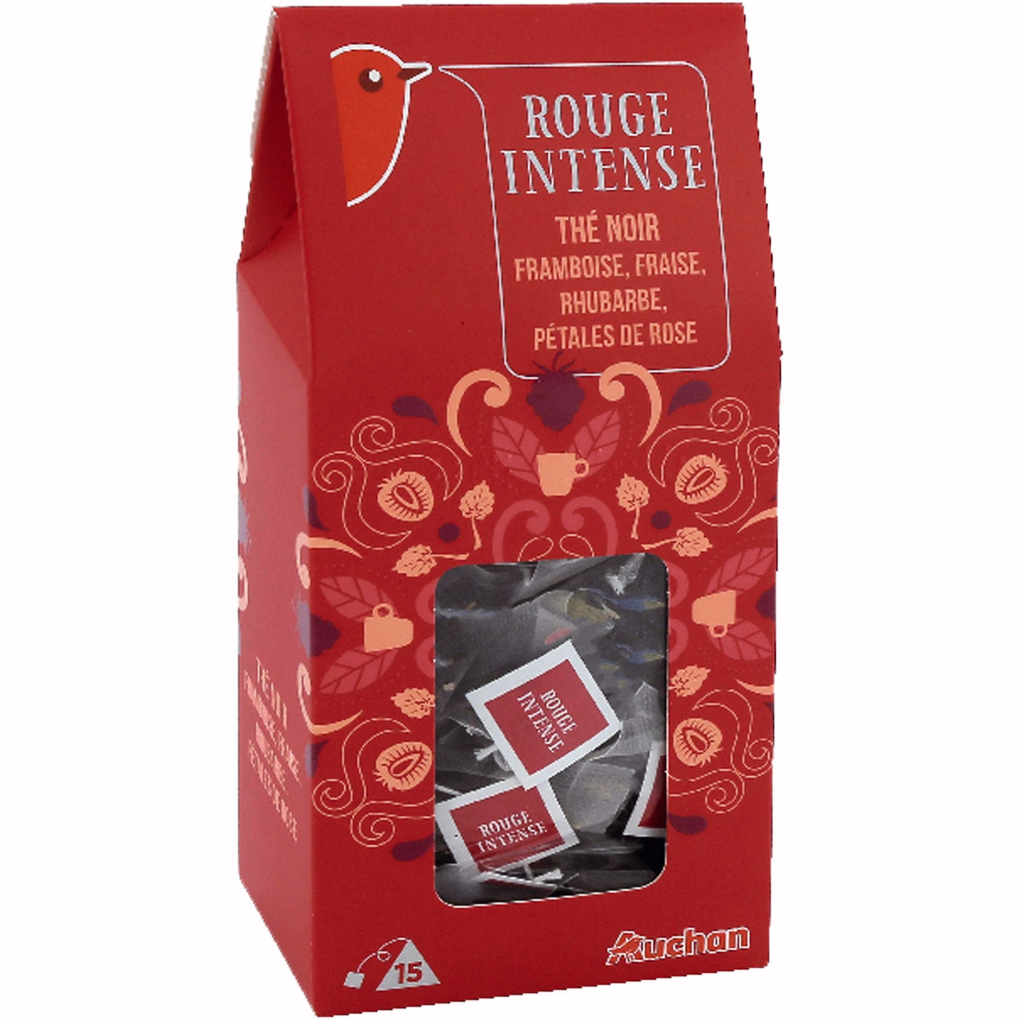 AUCHAN Auchan thé noir rouge intense sachet x15 -38g pas cher - Auchan.fr