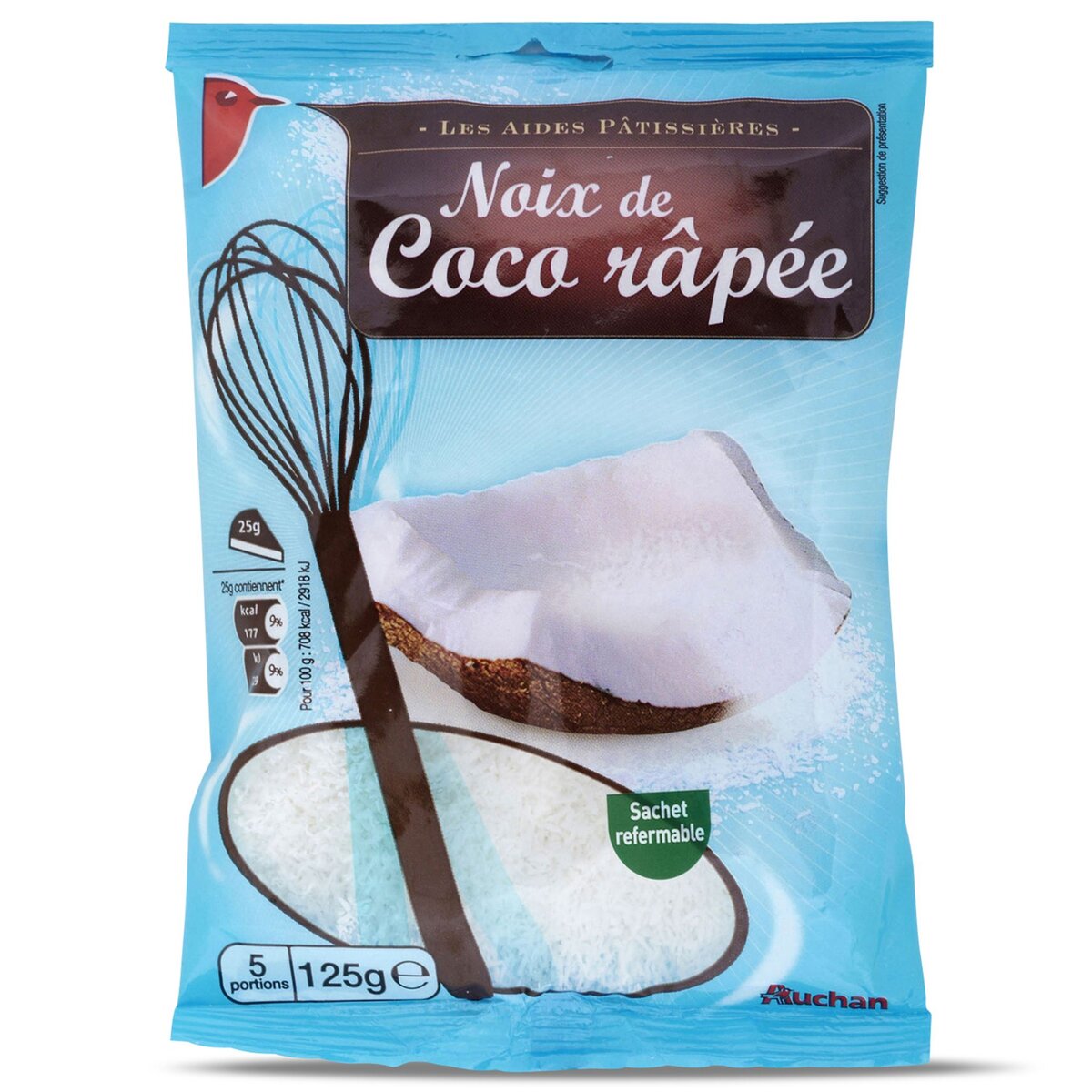 AUCHAN Auchan noix de coco en poudre 125g pas cher - Auchan.fr