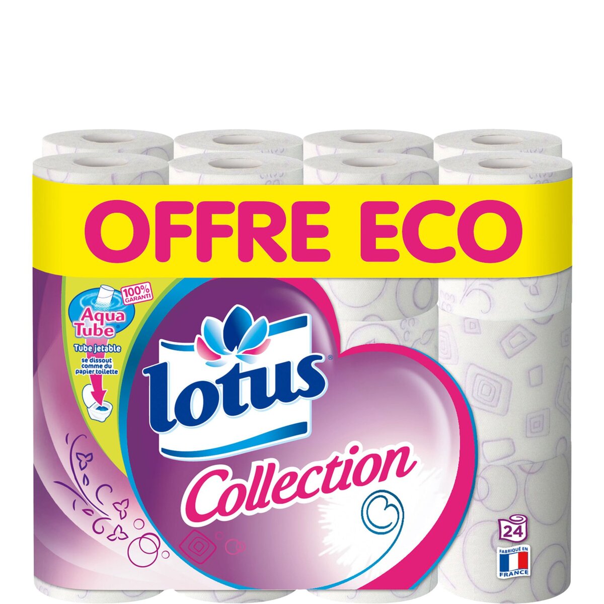 LOTUS Lotus Papier toilette aquatube décoré x24 24 rouleaux pas cher ...