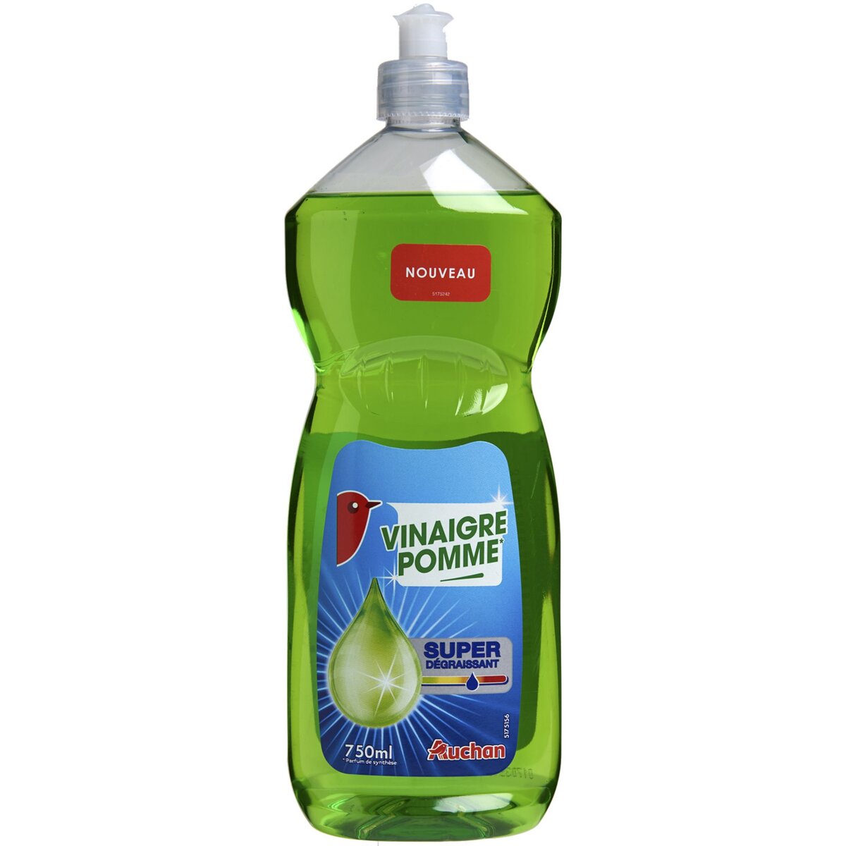 AUCHAN Liquide vaisselle super dégraissant vinaigre pomme 750ml pas cher - Auchan.fr
