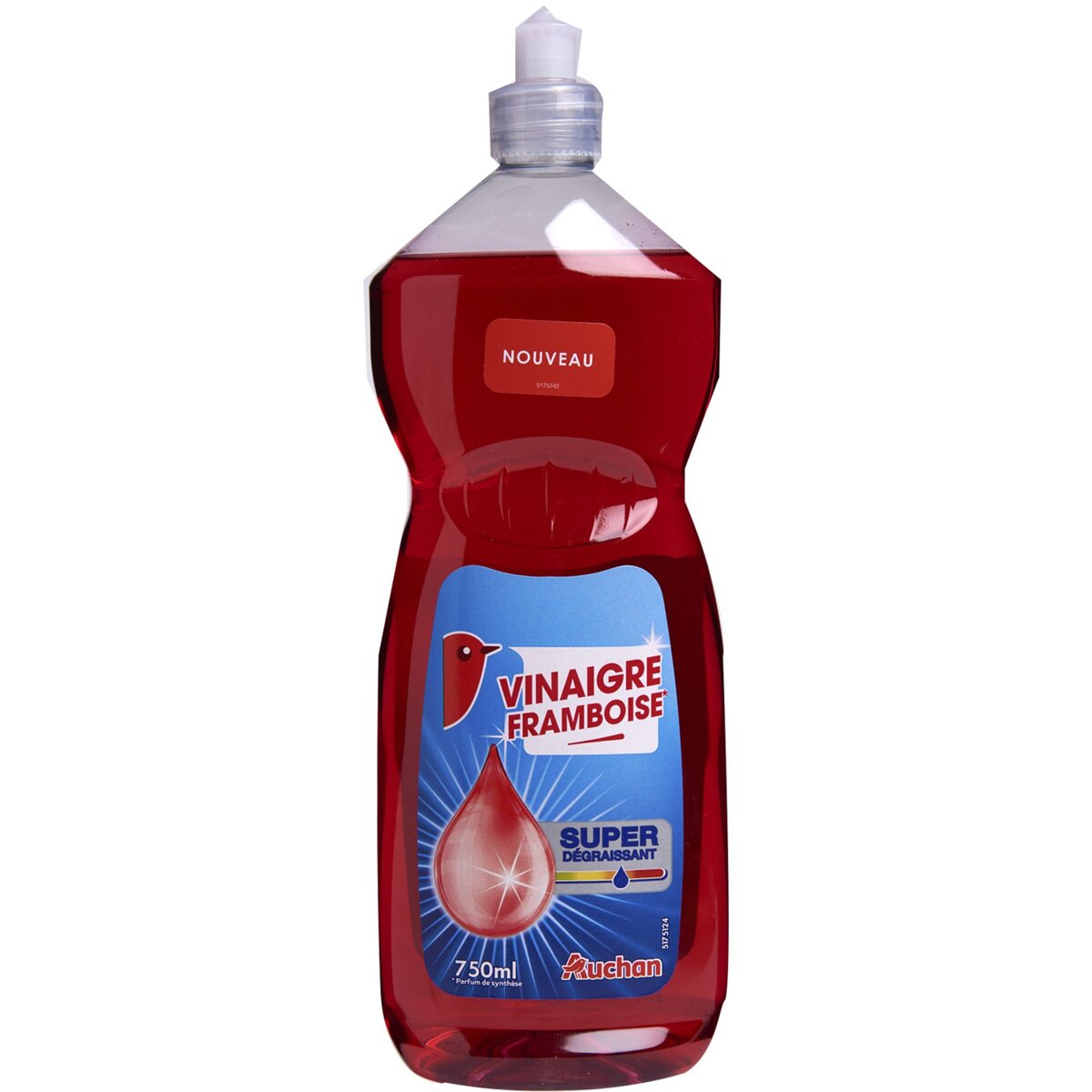 AUCHAN Liquide vaisselle super dégraissant viniagre framboise 750ml pas cher - Auchan.fr