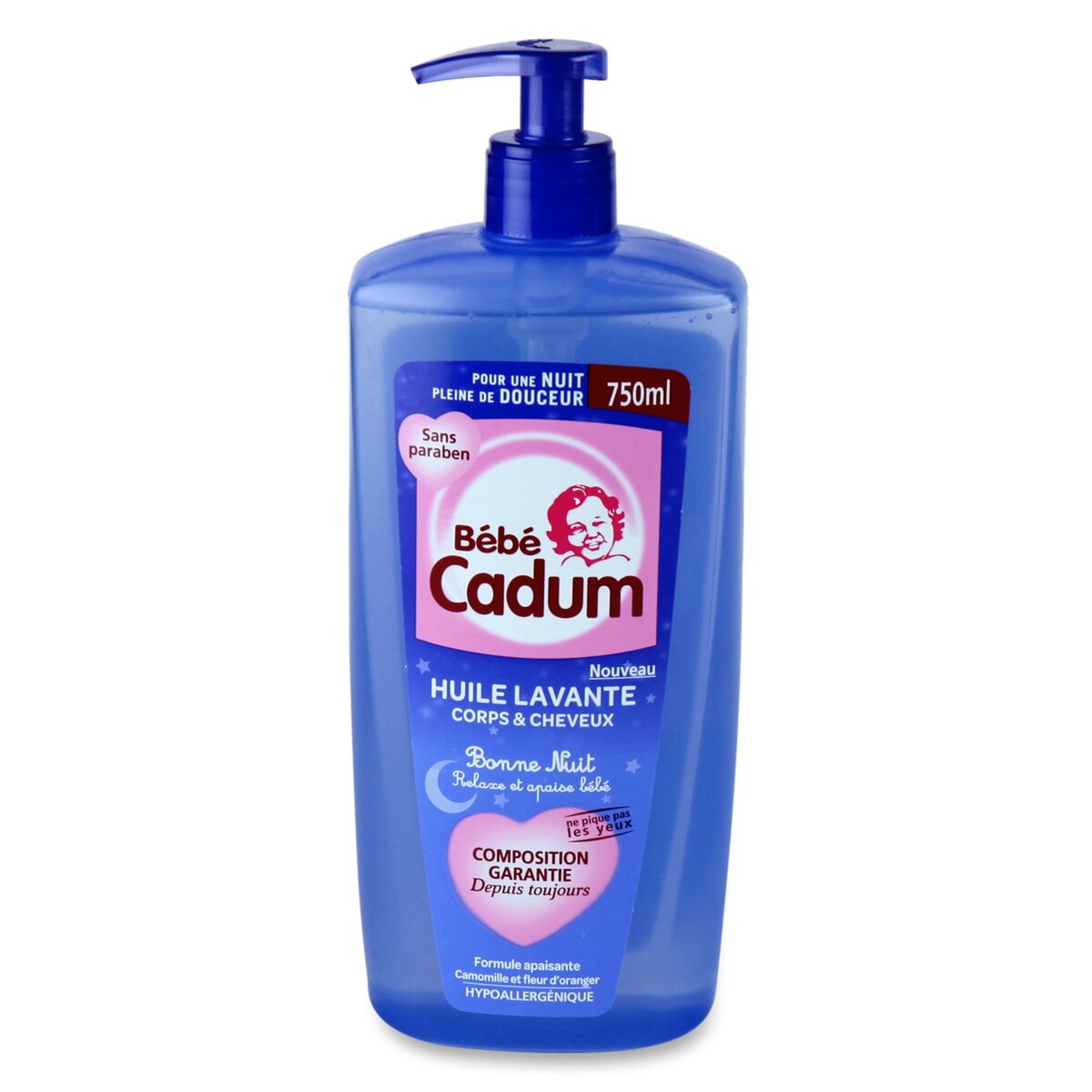 BEBE CADUM Bébé Cadum bonne nuit huile de bain lavant 750ml pas cher ...