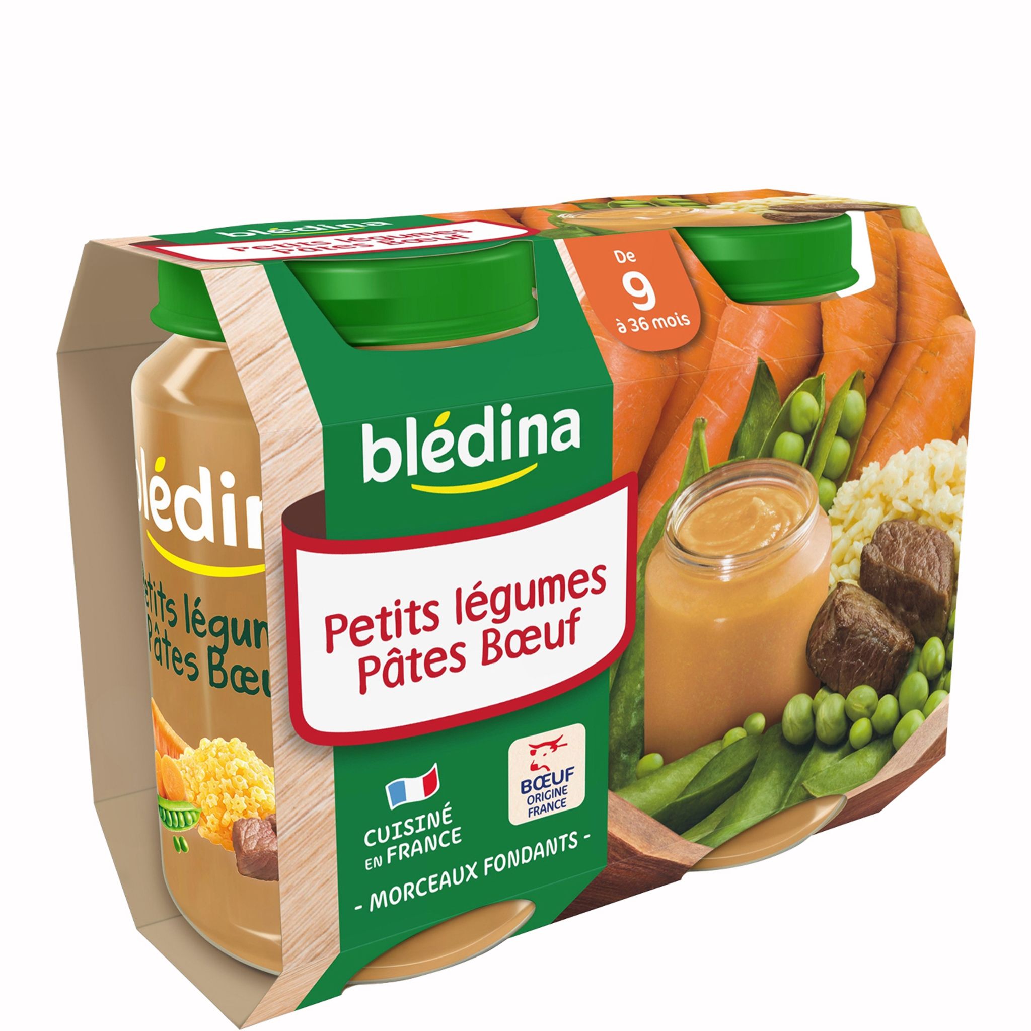 BLEDINA Blédina pot légumes pâte boeuf 2x200g dès 9 mois pas cher ...