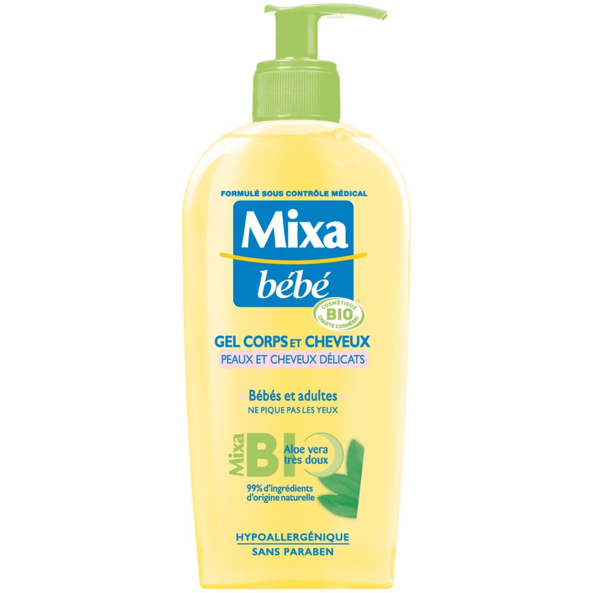 MIXA Mixa bébé gel corps et cheveux bio flacon pompe 250ml pas cher ...