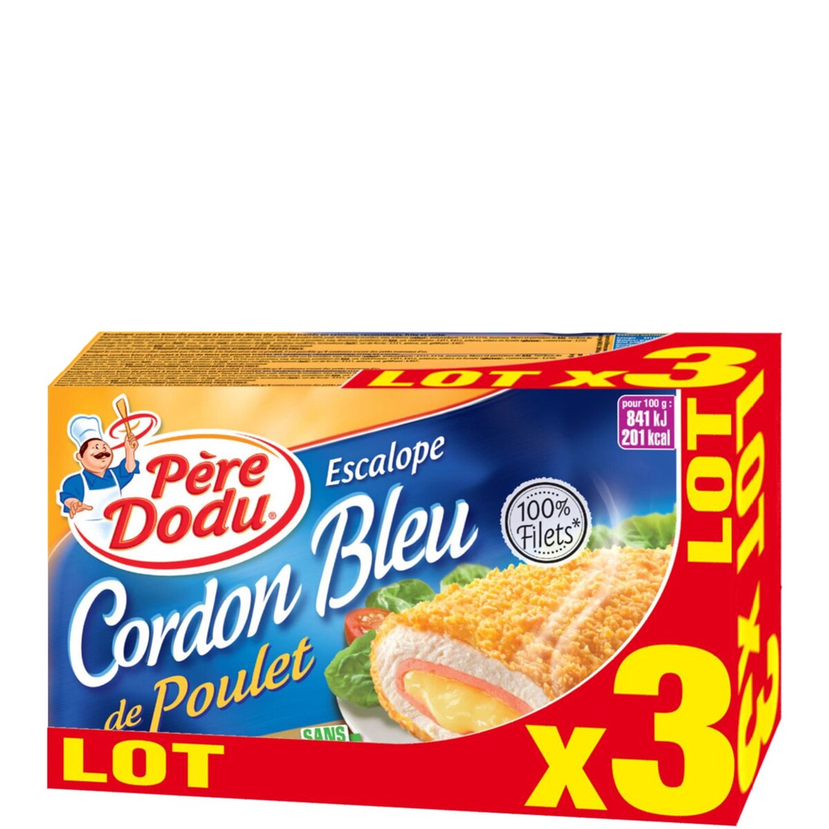 PERE DODU Cordon bleu poulet 3 pièces 600g pas cher - Auchan.fr