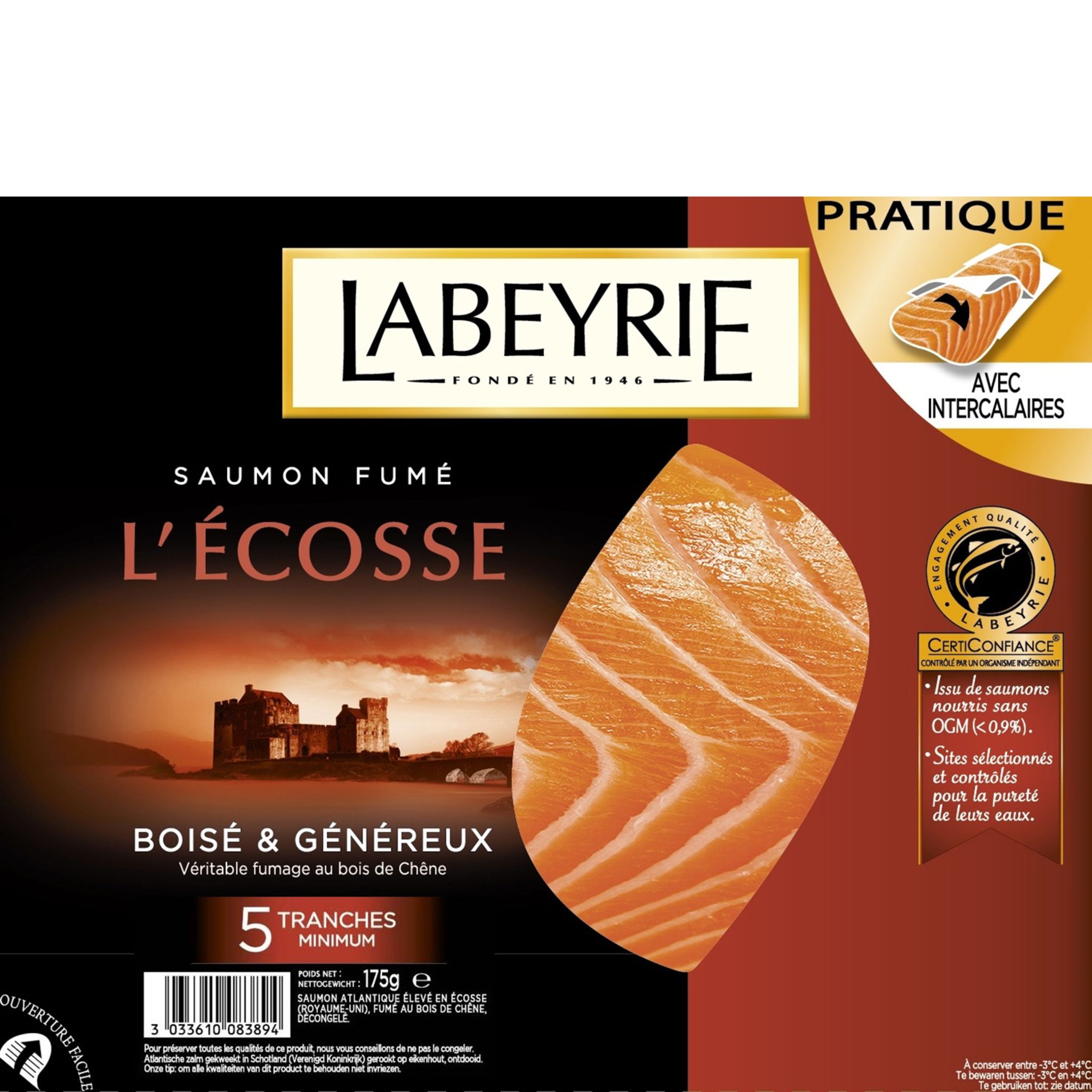 LABEYRIE Labeyrie saumon fumé d'Ecosse tranche x5 -175g pas cher ...