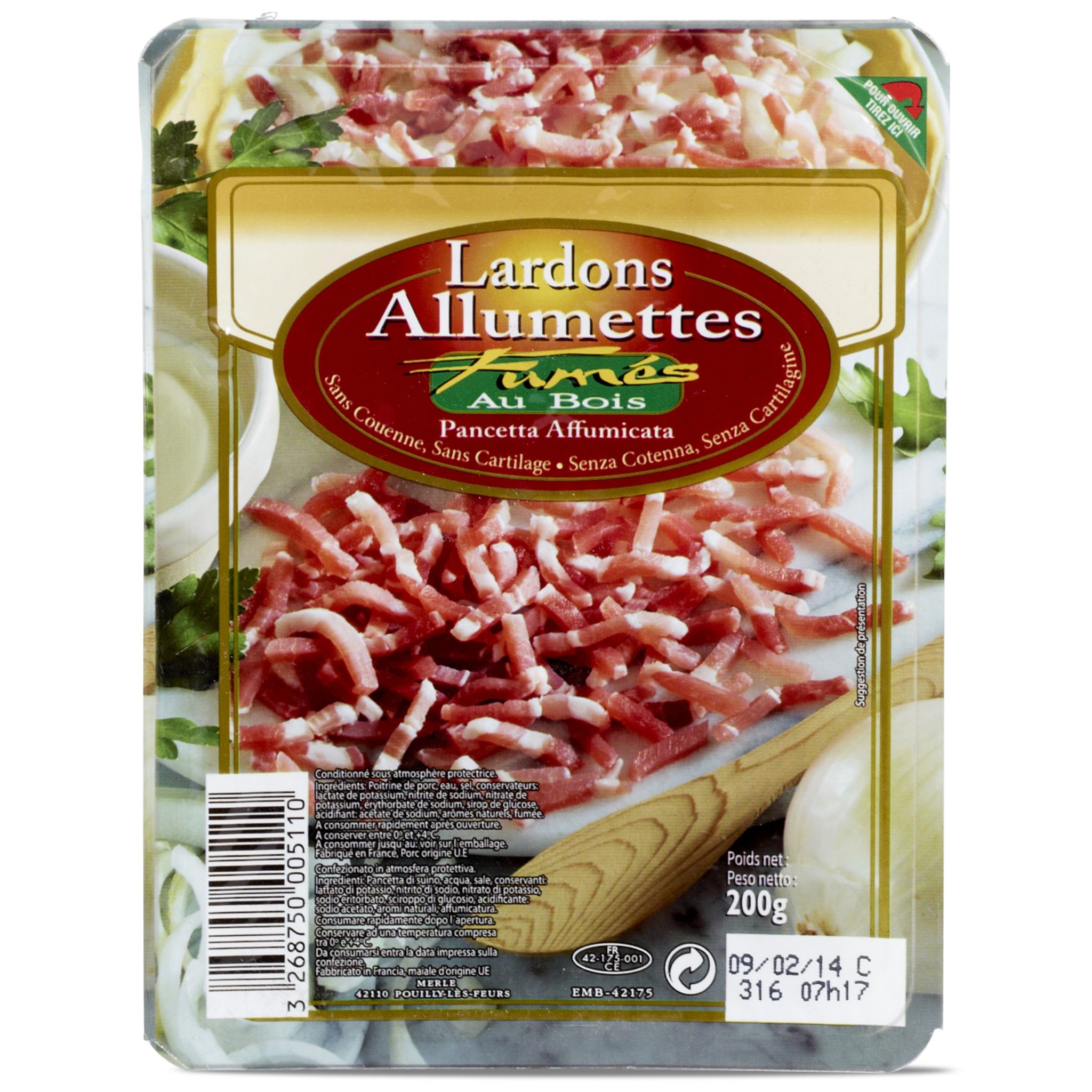lardons fumés allumettes 200g pas cher - Auchan.fr