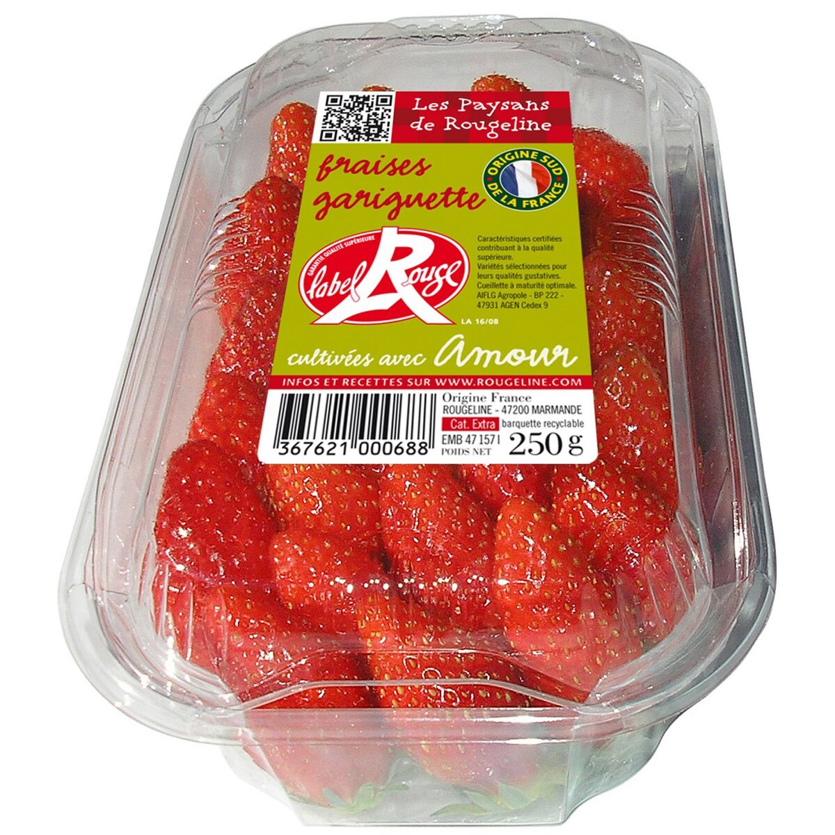 Fraises Gariguette Label Rouge 250 g pas cher - Auchan.fr