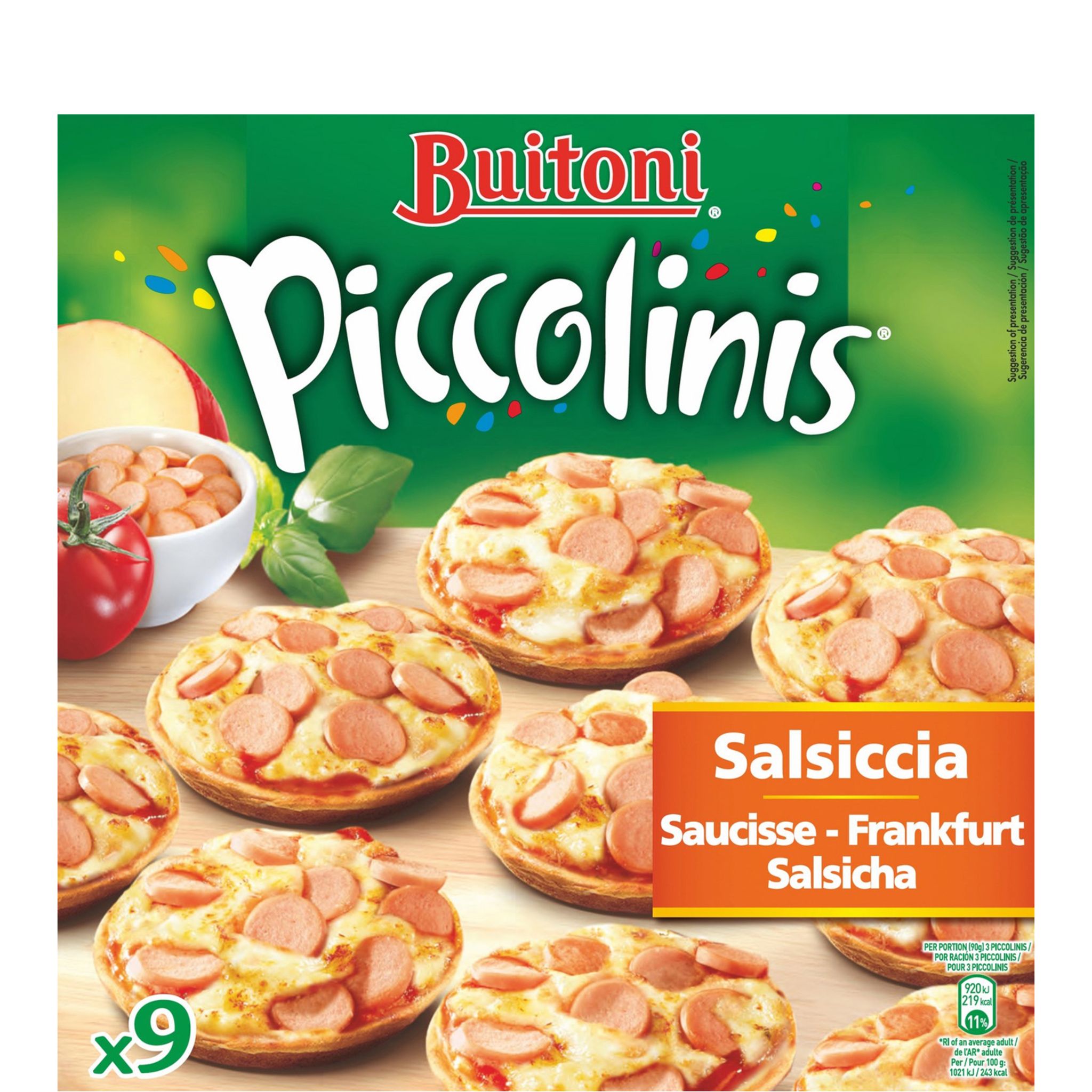 BUITONI Piccolinis saucisses fromage x9 -270g pas cher - Auchan.fr