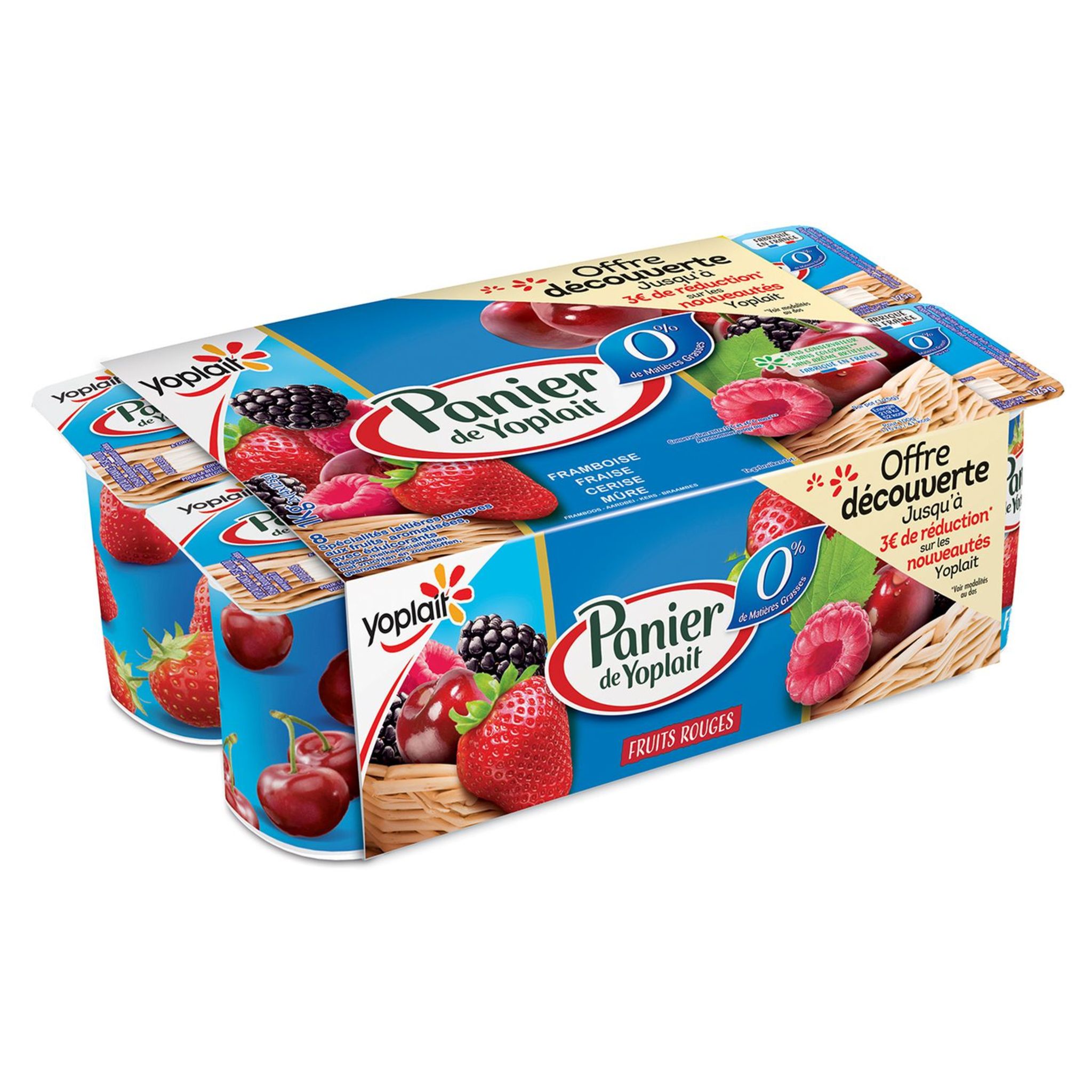 PANIER DE YOPLAIT Panier de Yoplait 0% fruits rouges 8x125g offre ...