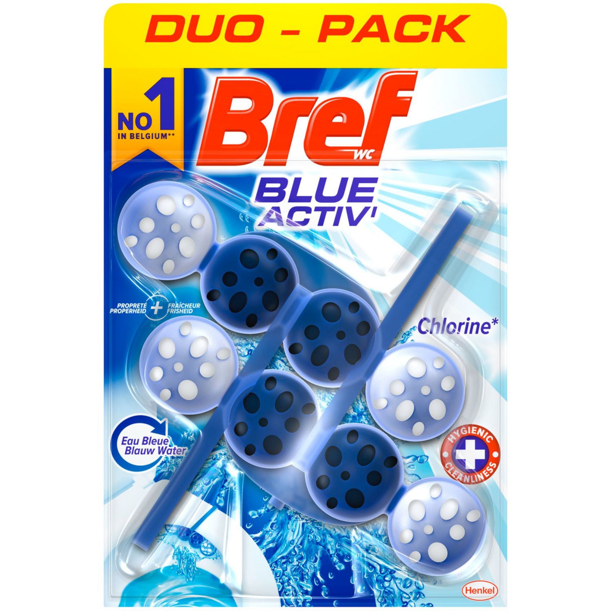BREF WC Blue Activ' hygiène 2x50g pas cher - Auchan.fr