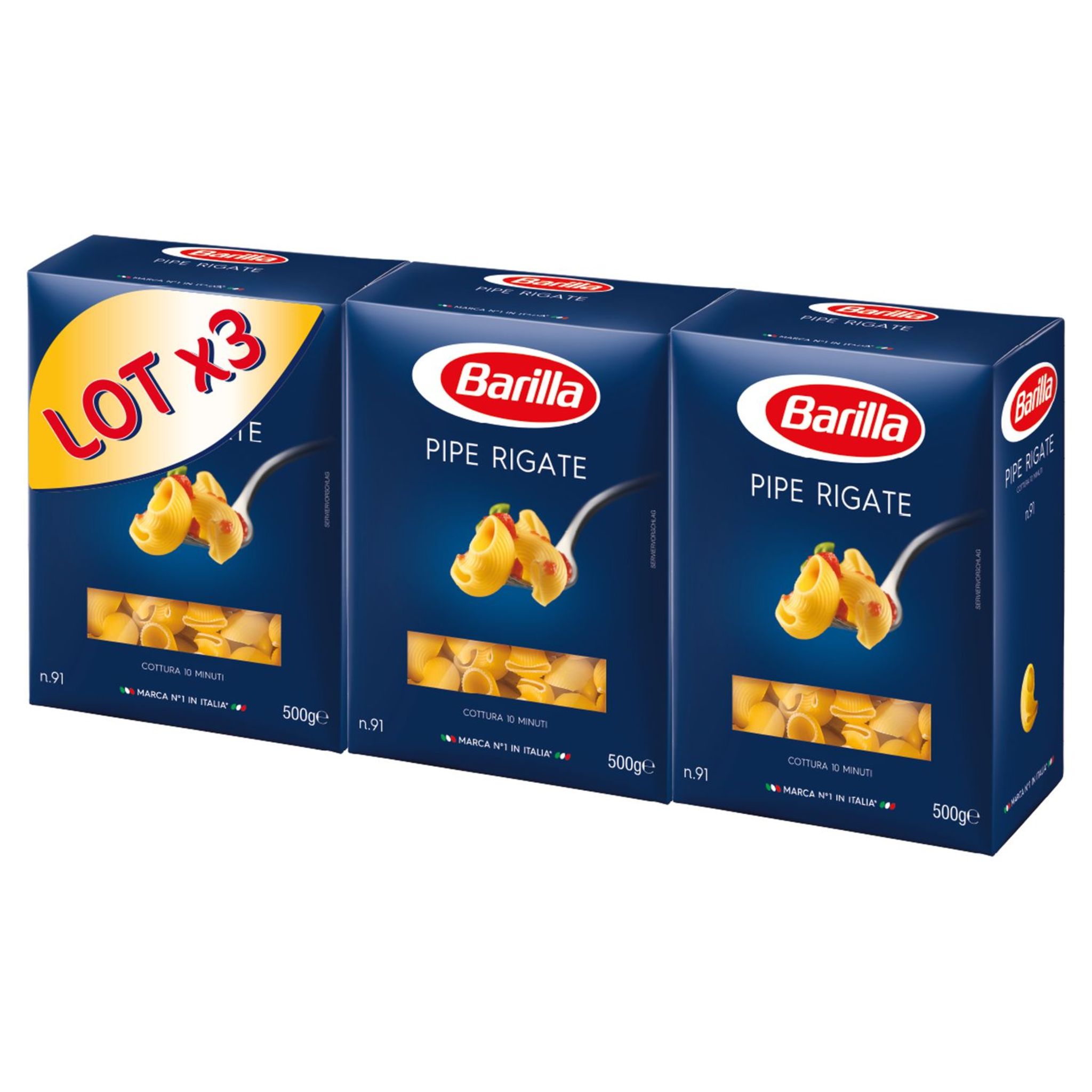BARILLA Barilla pipe rigate 3x500g pas cher - Auchan.fr