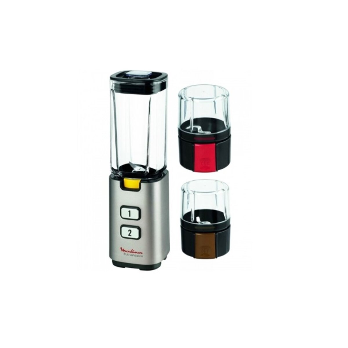 MOULINEX Blender LM142A26 Fruit Sensation Bol 0.6L + 2 Mini Bols Verre ...