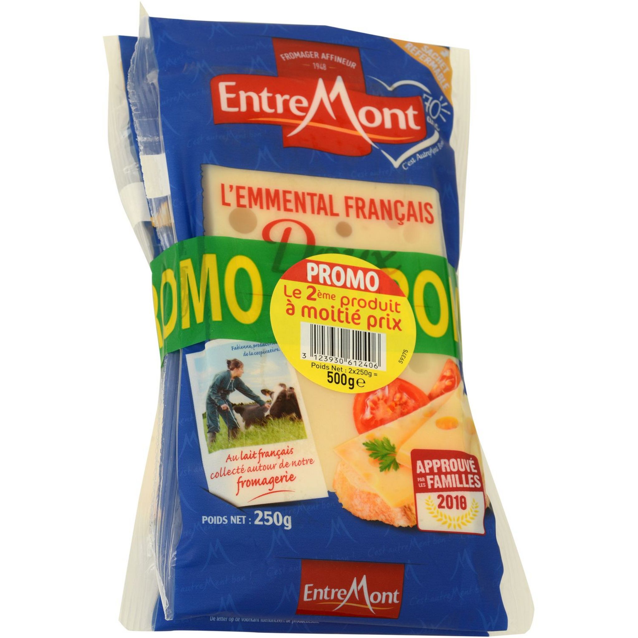 ENTREMONT Entremont emmental portion 2x250g pas cher - Auchan.fr