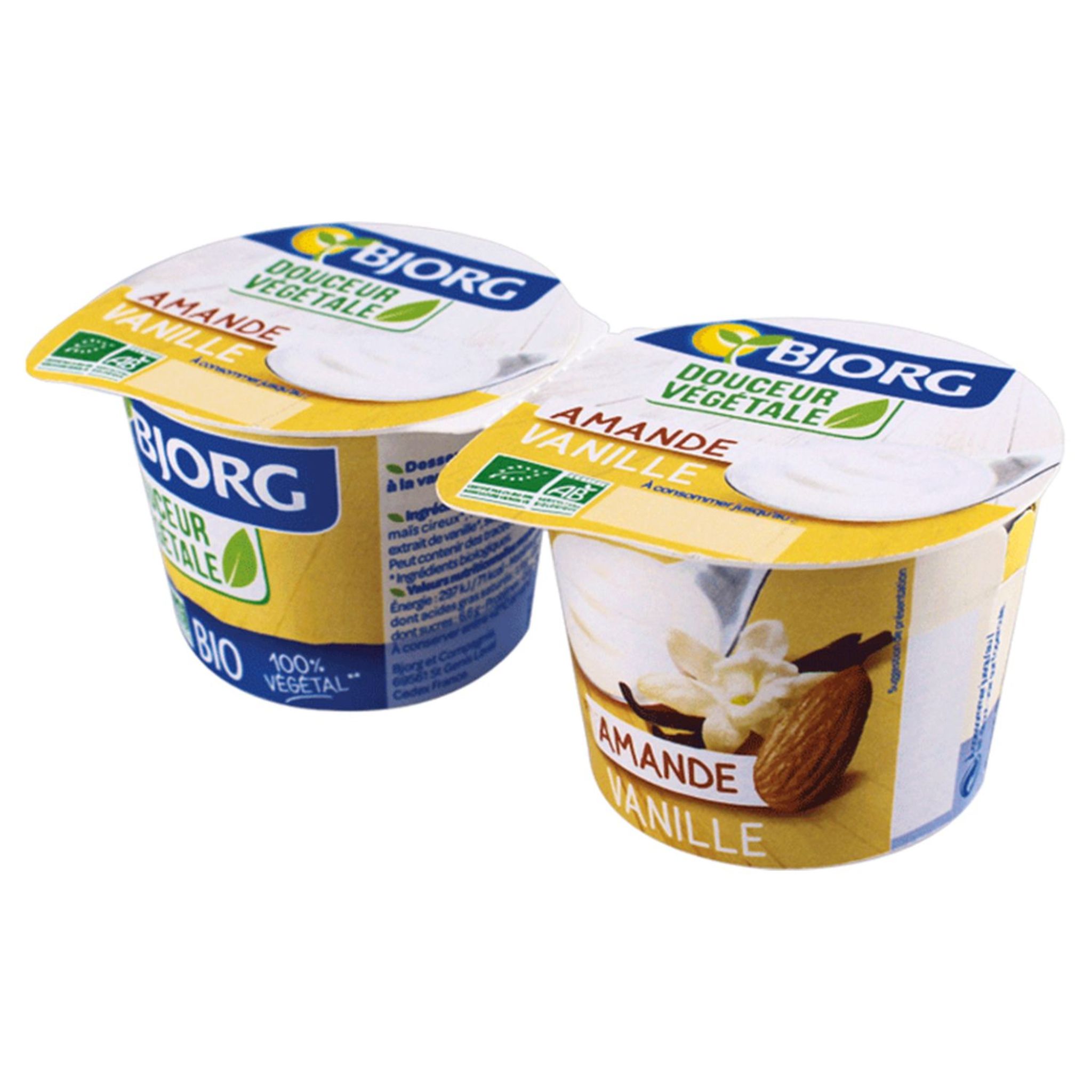 BJORG Bjorg végétal amande vanille bio 2x100g pas cher - Auchan.fr