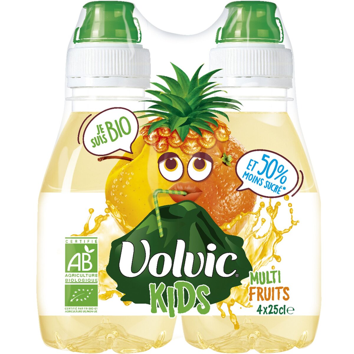 VOLVIC Boisson kids multifruits bio bouteilles 4x25cl pas cher - Auchan.fr