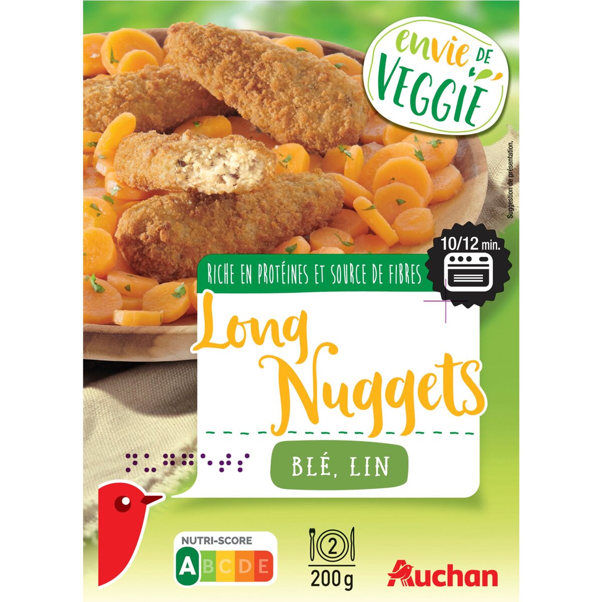 AUCHAN Auchan veggie long nugget 200g pas cher - Auchan.fr