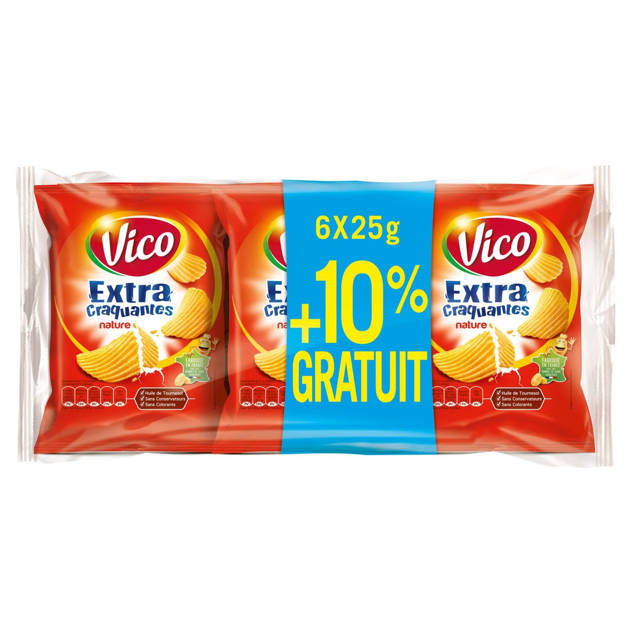 VICO Vico chips extra craquante nature 6x25g +10%offert pas cher ...