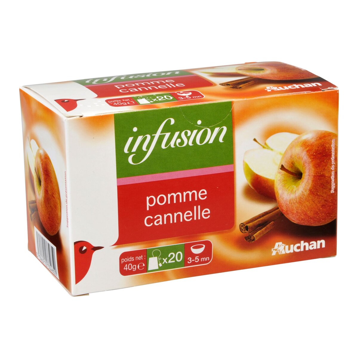 AUCHAN Infusion pomme cannelle 20 sachets 40g pas cher - Auchan.fr