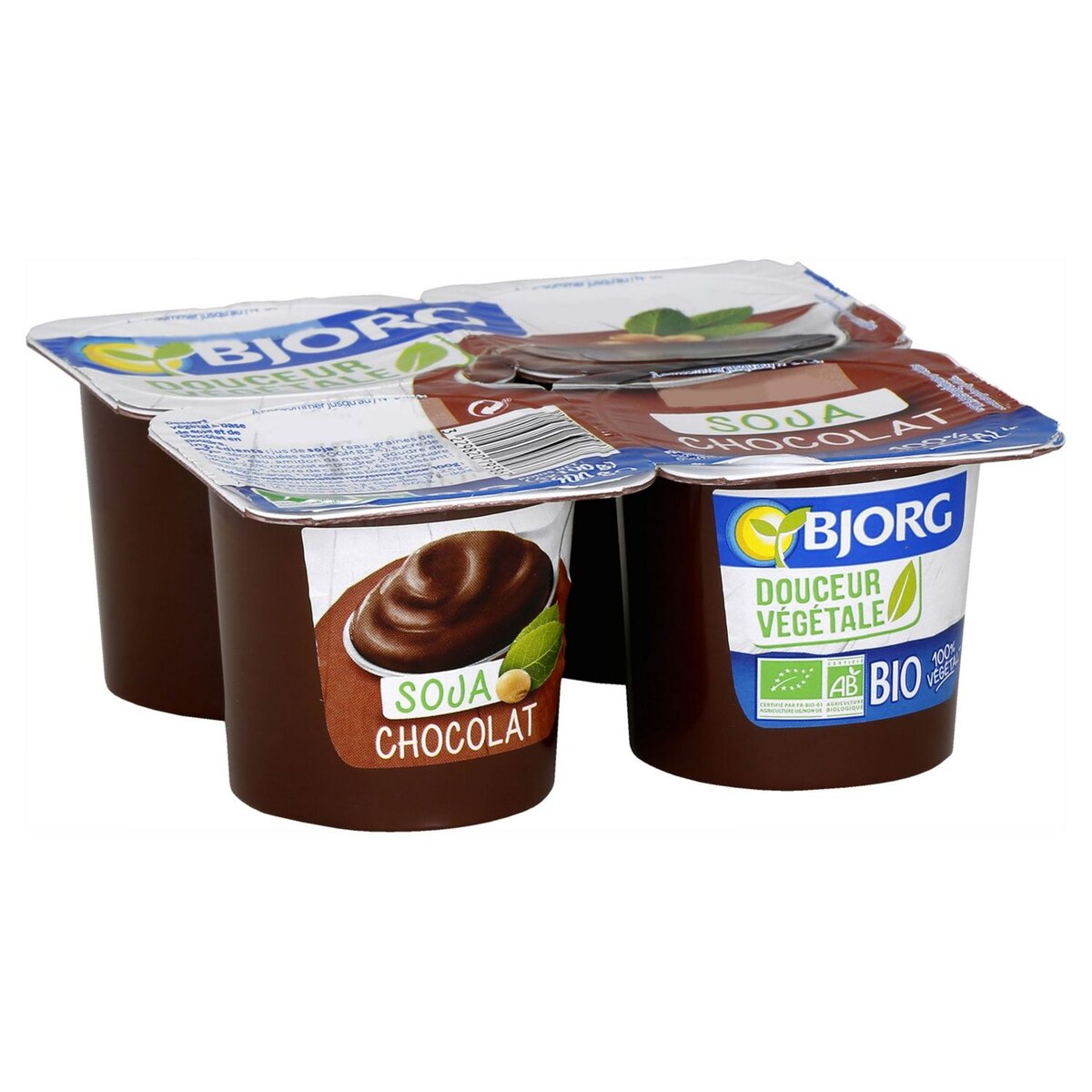 BJORG Bjorg végétal soja chocolat bio 4x100g pas cher - Auchan.fr