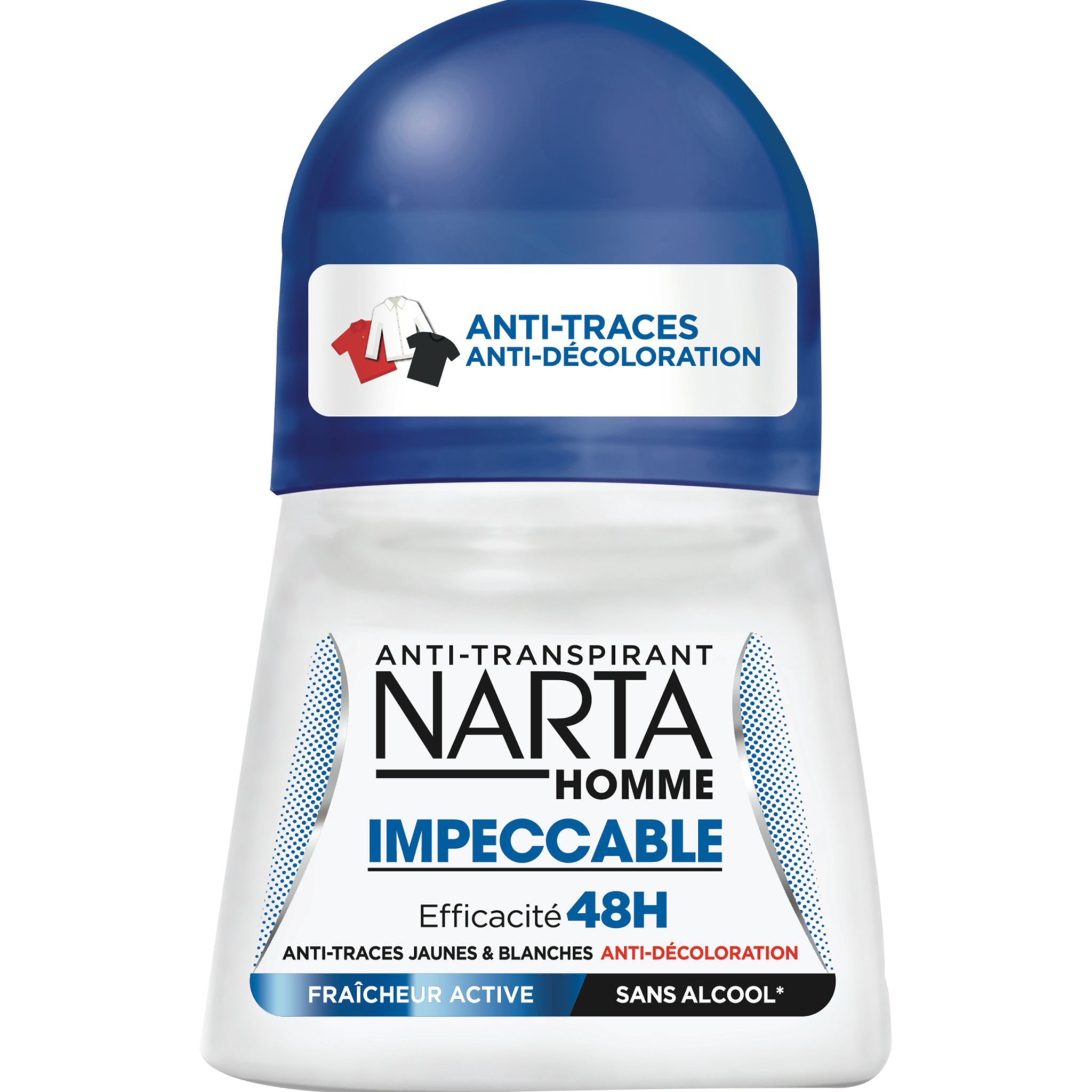 NARTA Déodorant bille 48h homme fraîcheur active 50ml pas cher - Auchan.fr